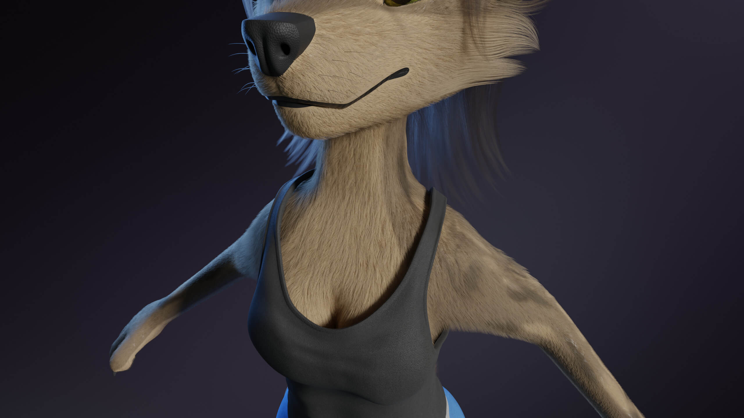 Natalie Anthro Wolf - 3D Model by CM Studios