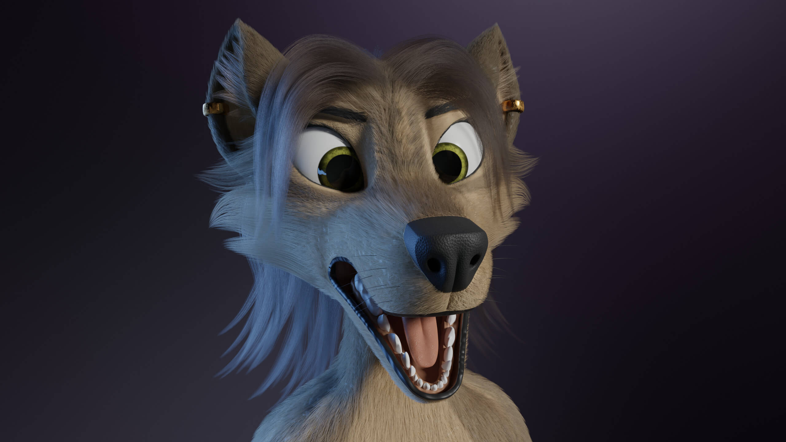 Natalie Anthro Wolf - 3D Model by CM Studios
