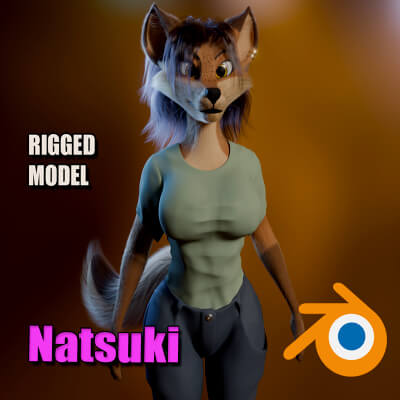Natsuki Anthro Fox - 3D Model by CM Studios