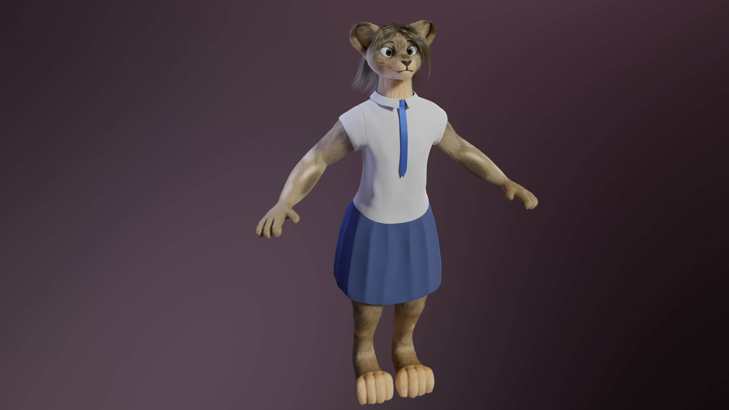 Nicolle Anthro Lioness - 3D Model by CM Studios