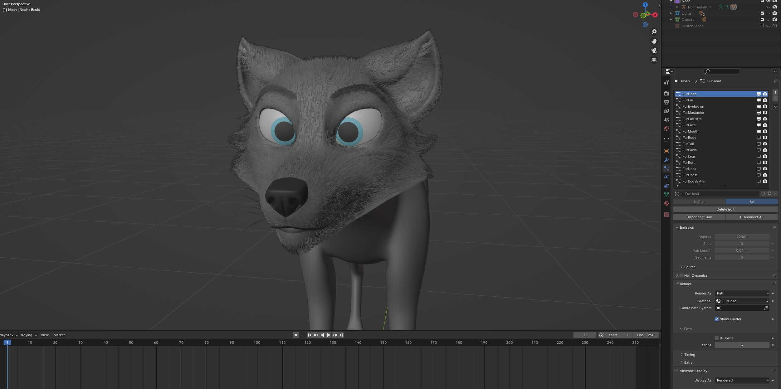 Noah Wolf 3D Model by CM Studios