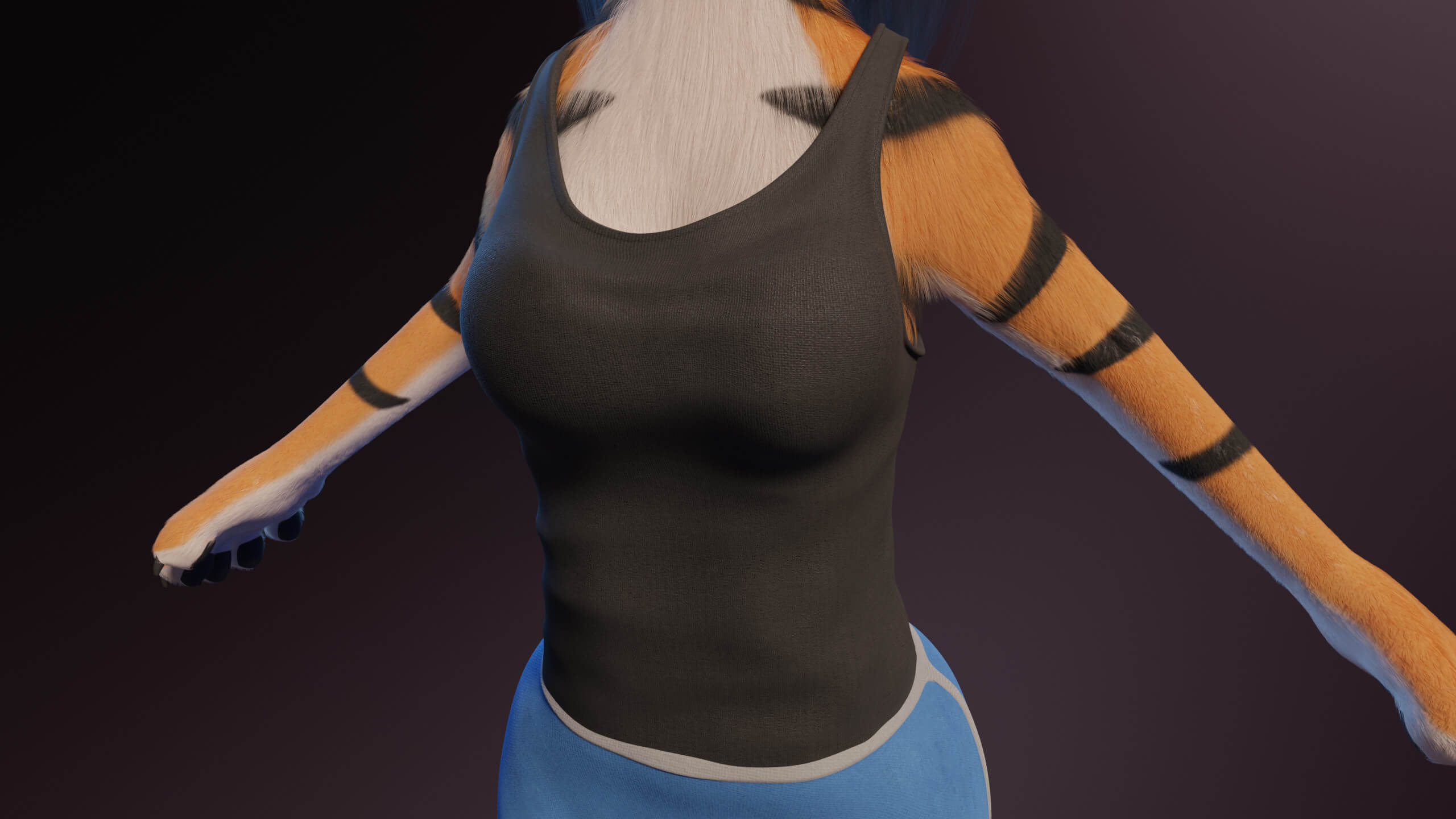 Rebbeca Anthro Tiger - 3D Model by CM Studios
