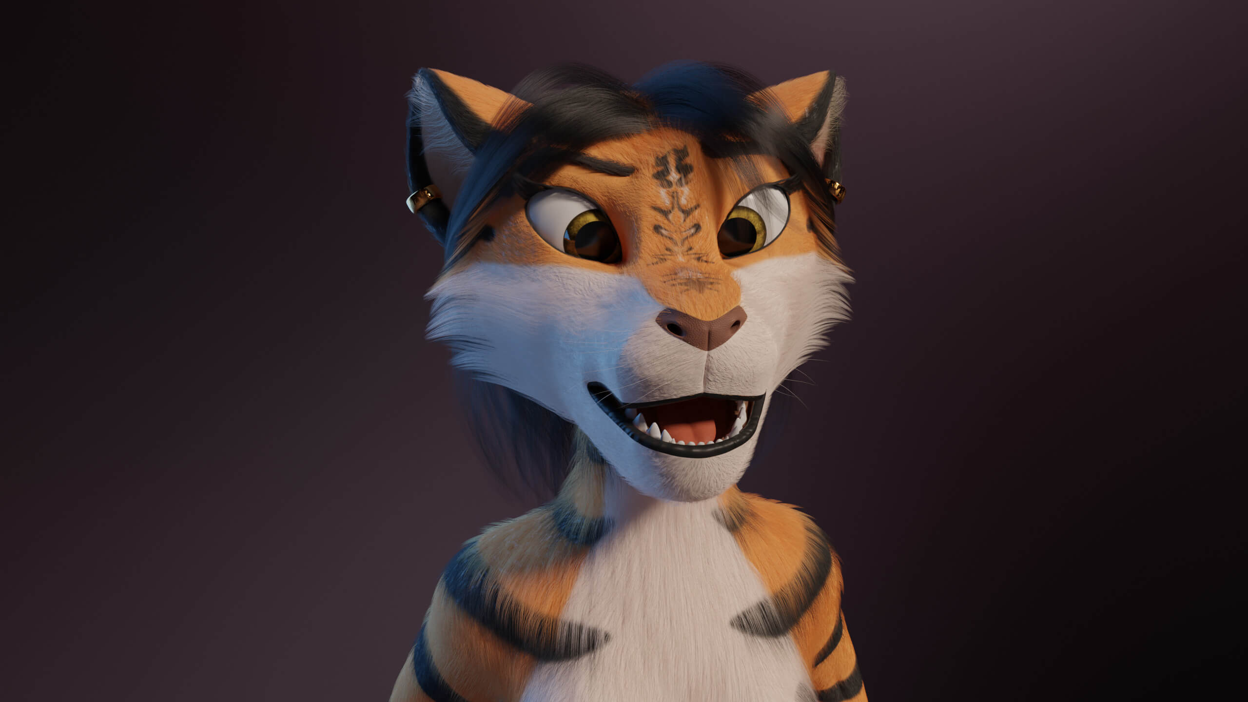 Rebbeca Anthro Tiger - 3D Model by CM Studios