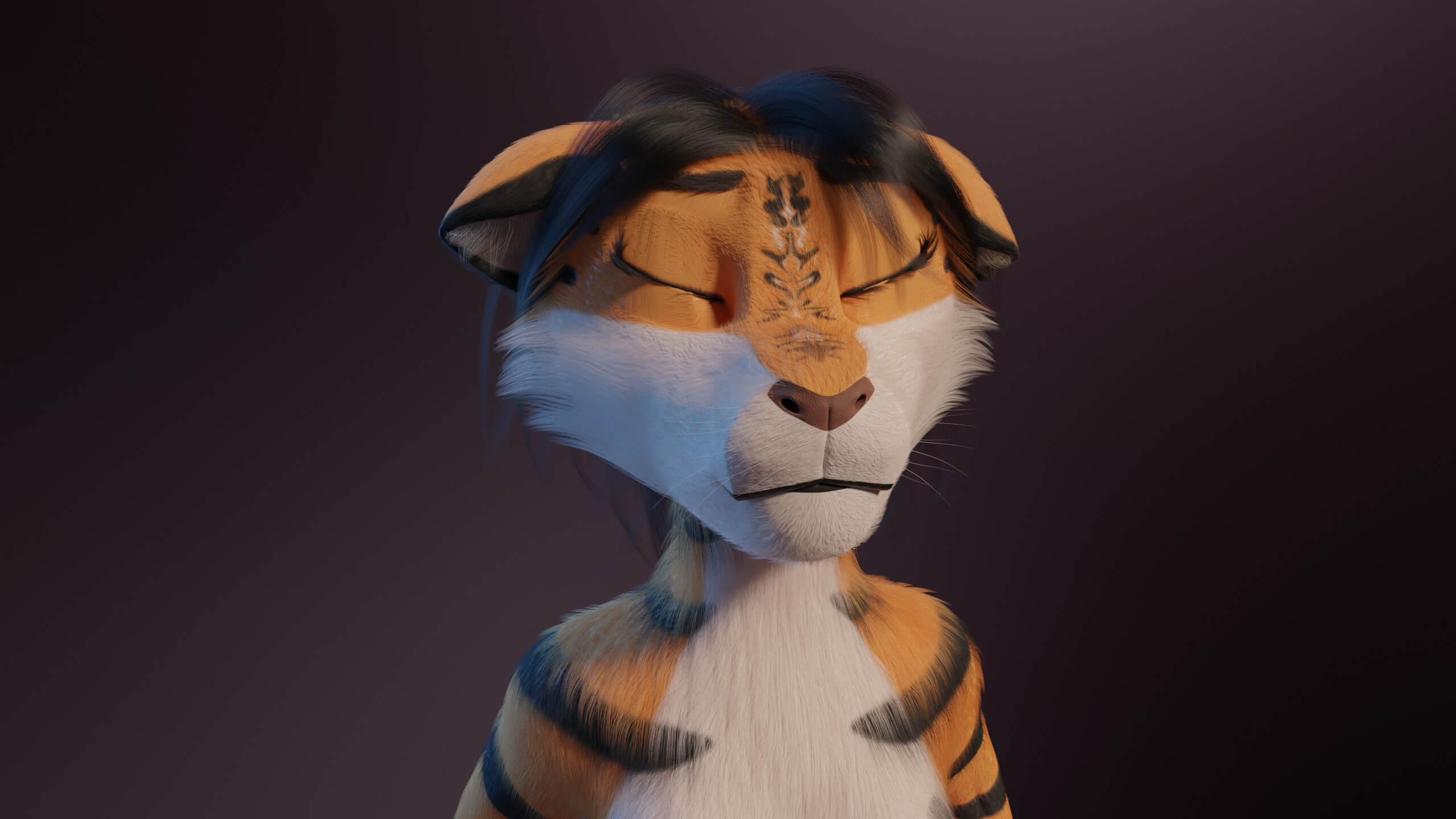 Rebbeca Anthro Tiger - 3D Model by CM Studios