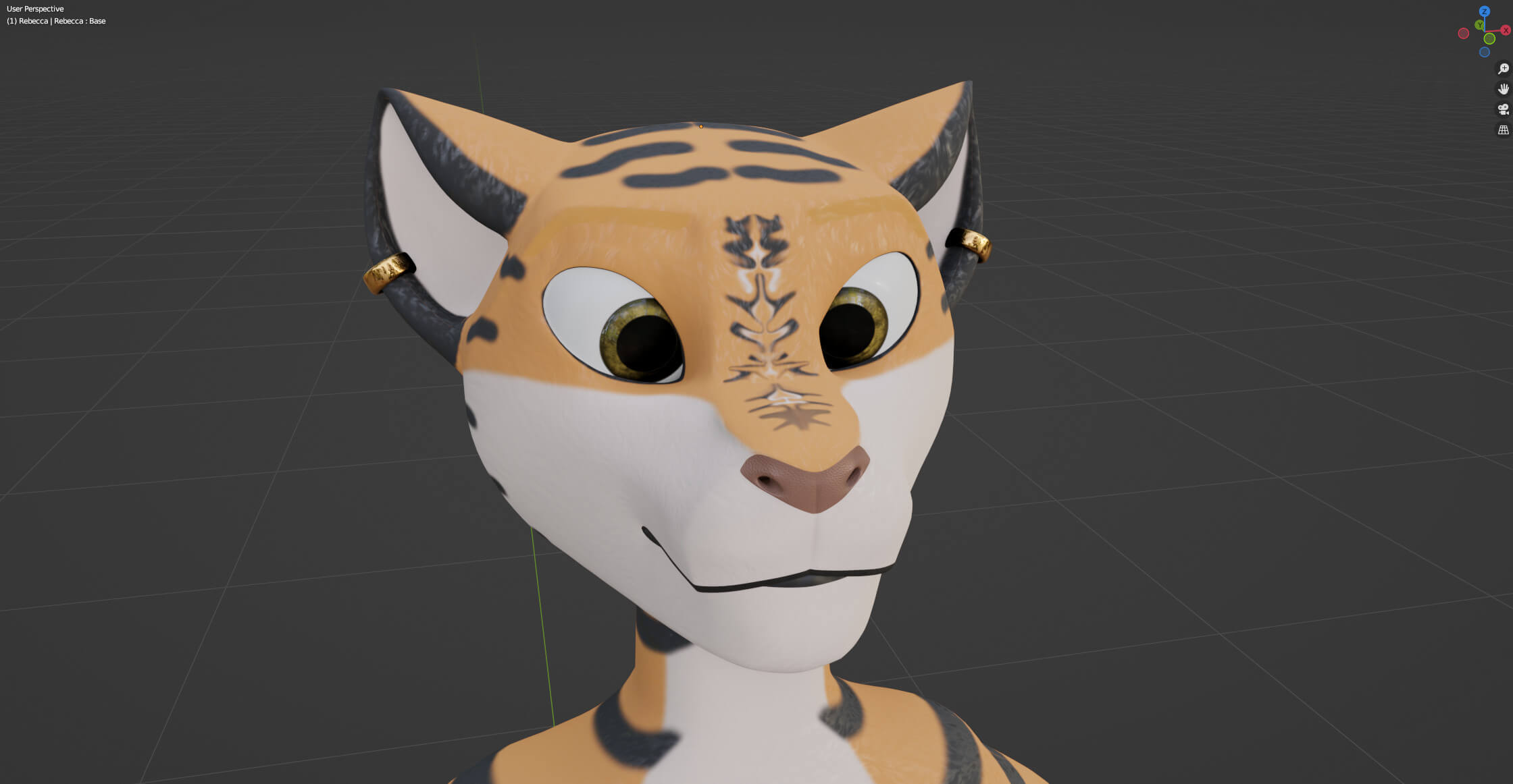 Rebbeca Anthro Tiger - 3D Model by CM Studios