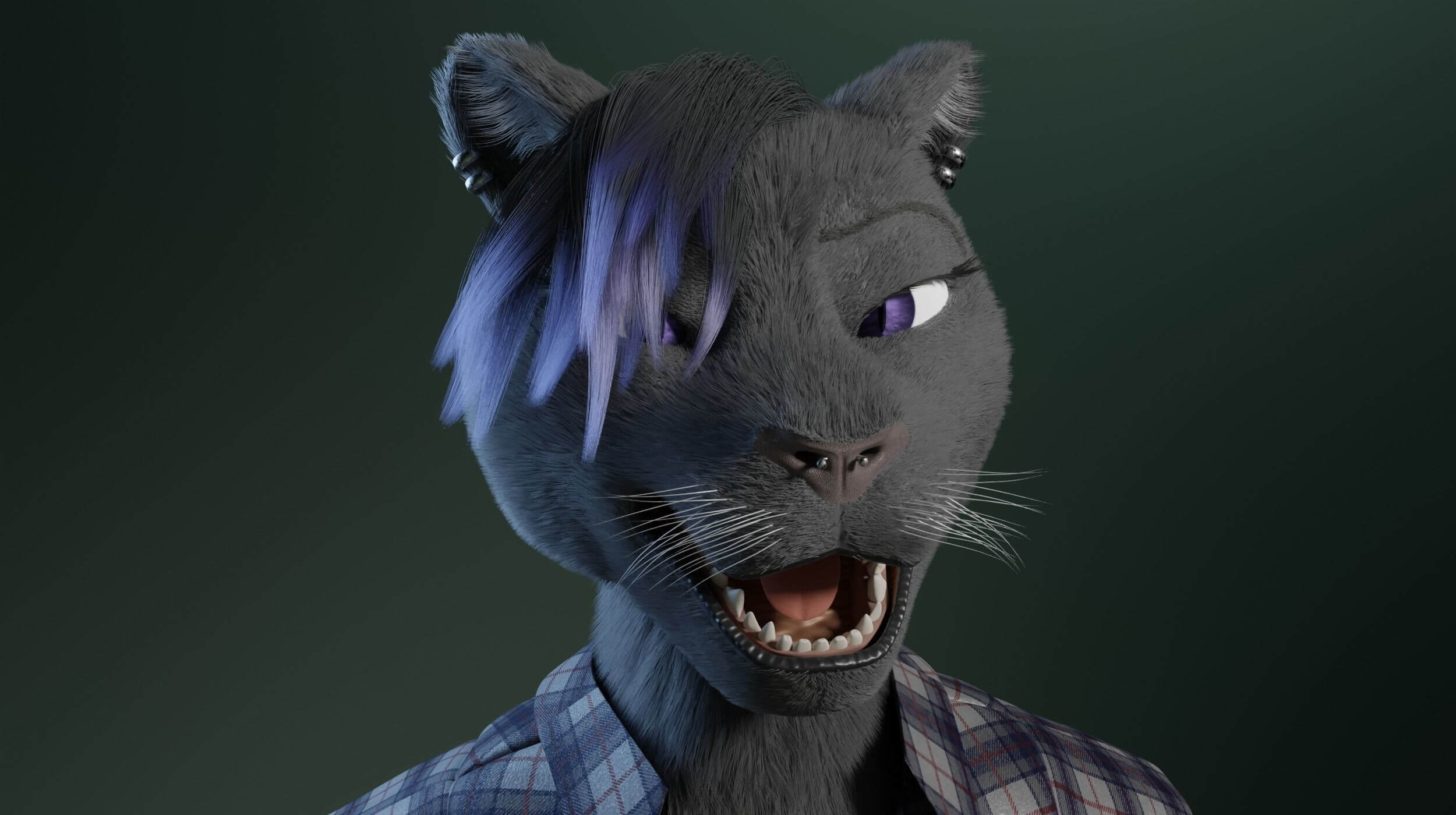Tasha Anthro Panther - 3D Model by CM Studios