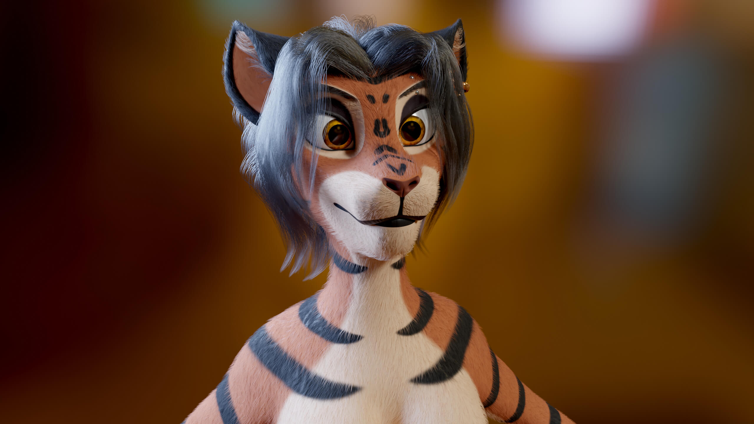 Tess Anthro Tiger - 3D Model by CM Studios