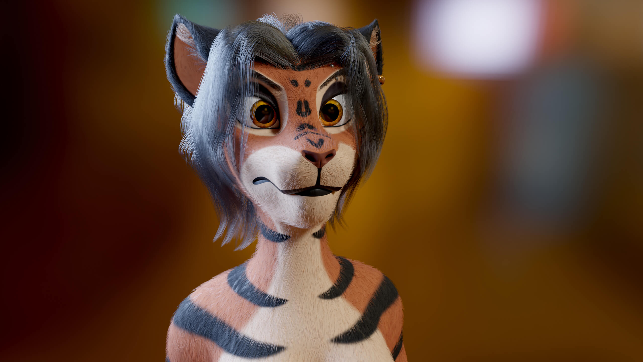 Tess Anthro Tiger - 3D Model by CM Studios