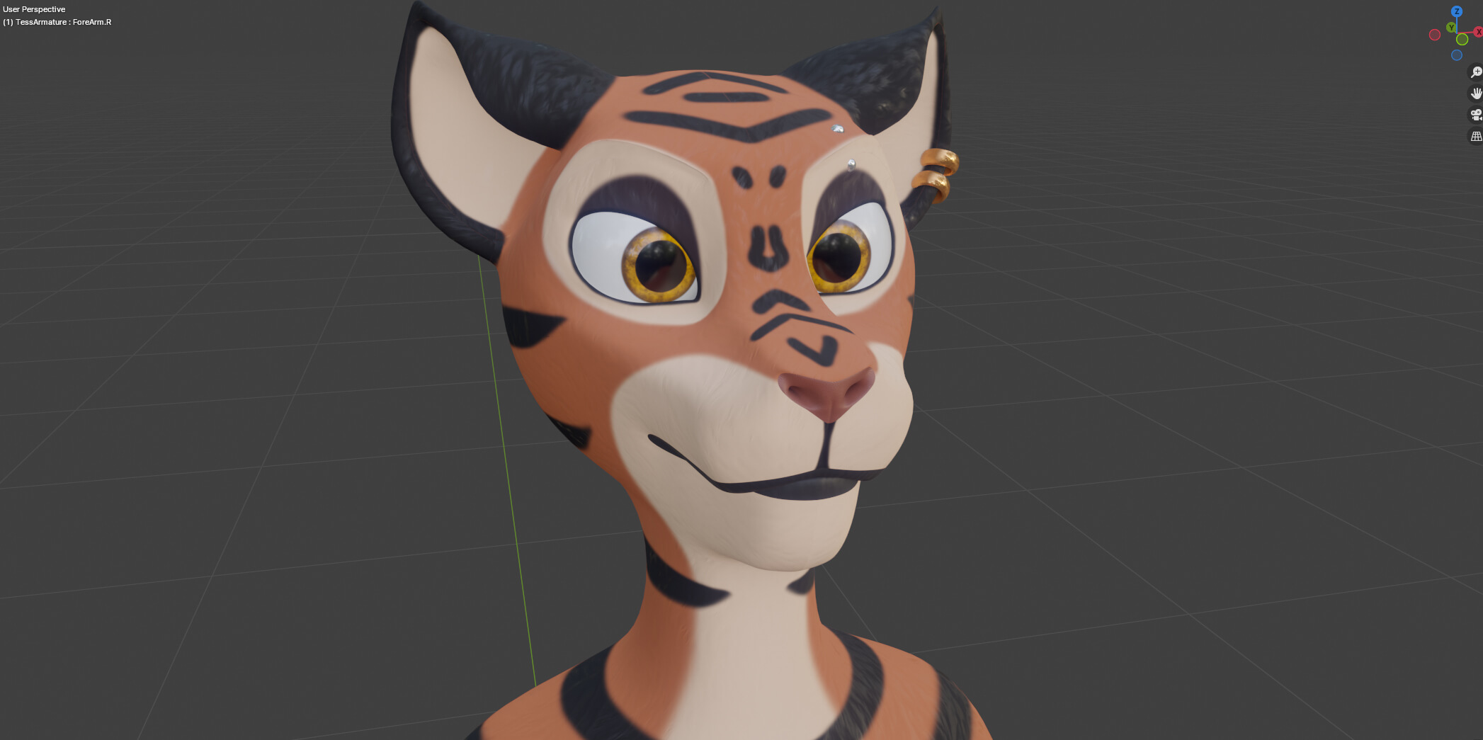Tess Anthro Tiger - 3D Model by CM Studios