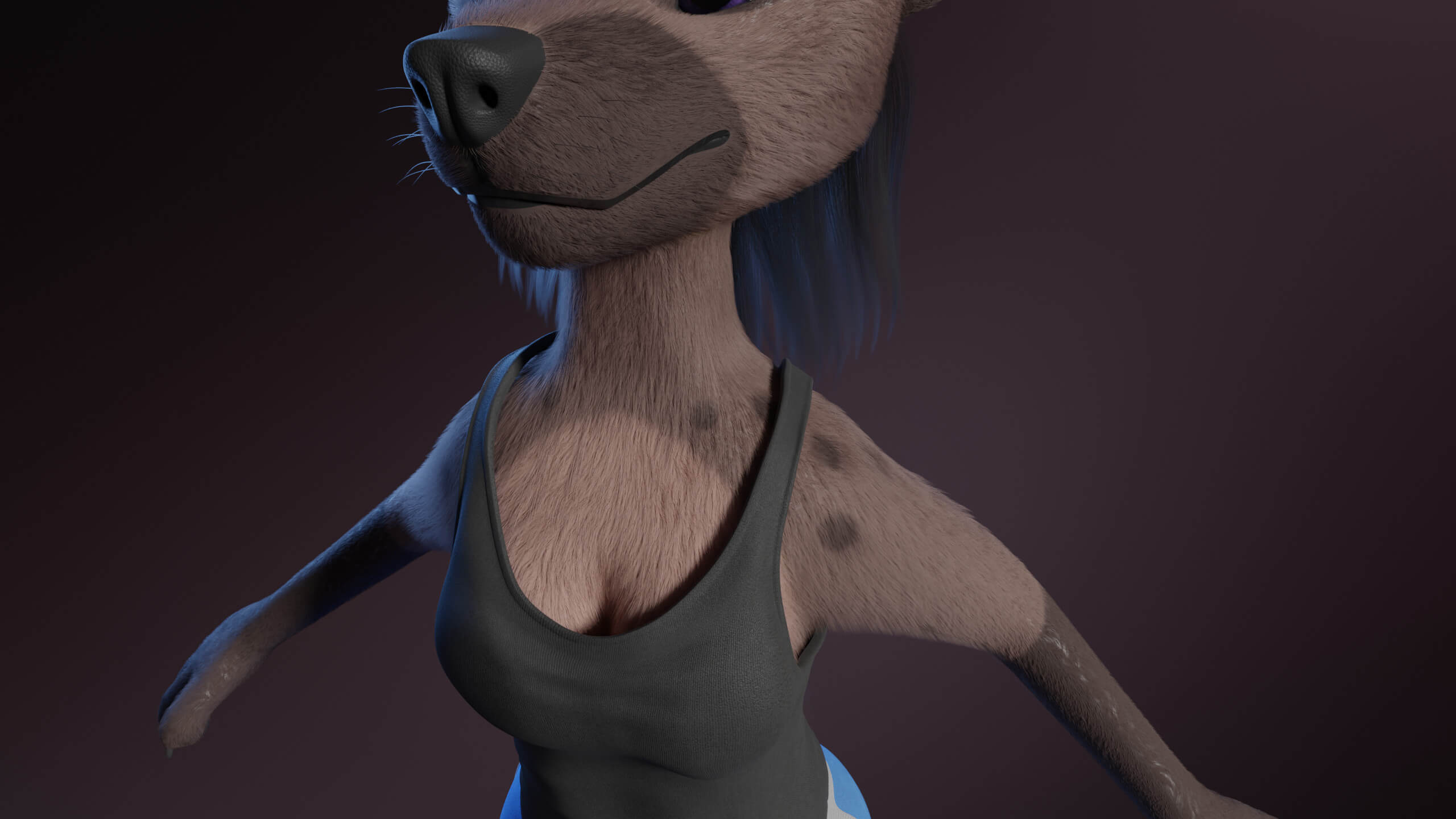 Zuri Anthro Hyena - 3D Model by CM Studios