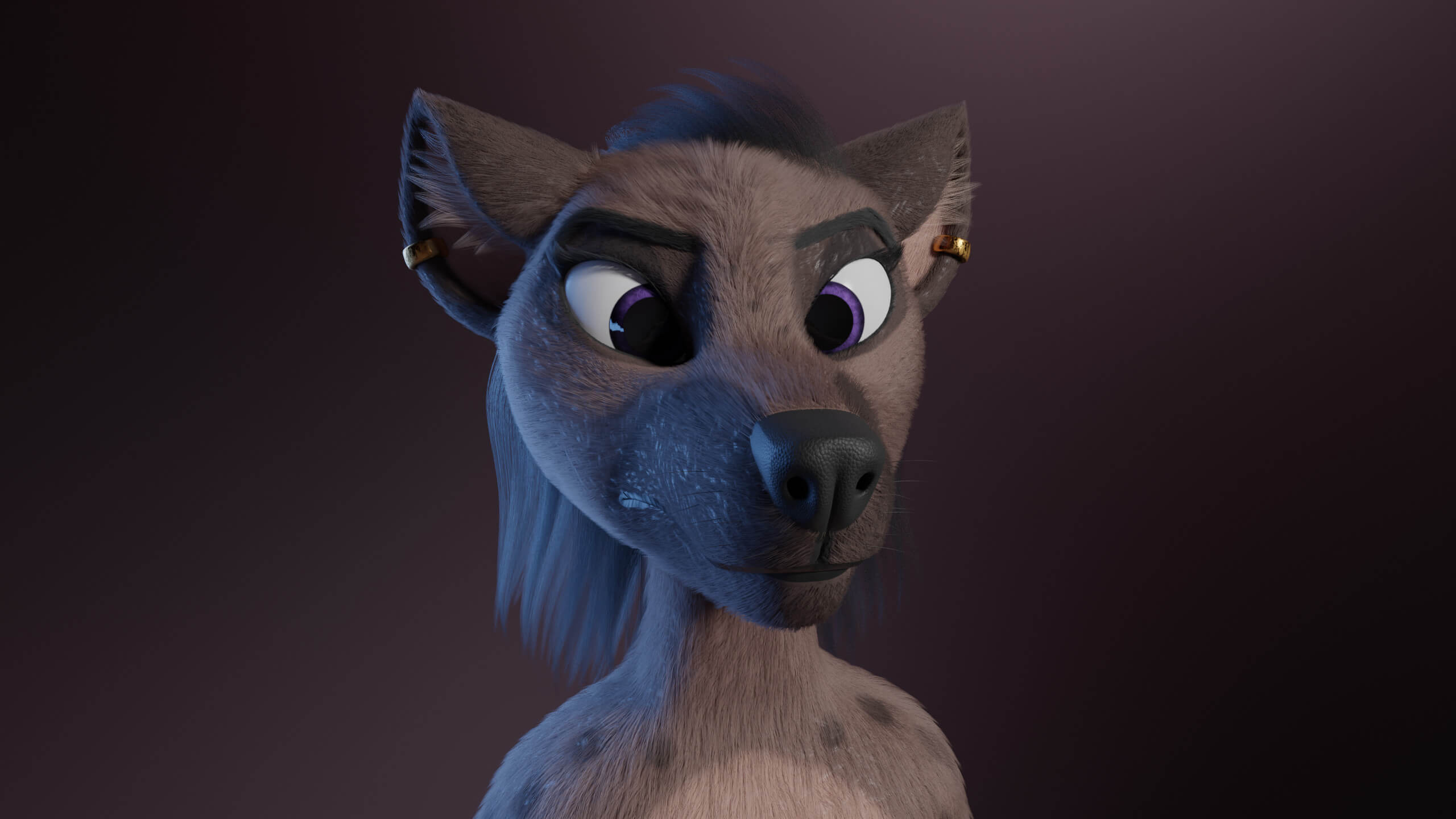Zuri Anthro Hyena - 3D Model by CM Studios