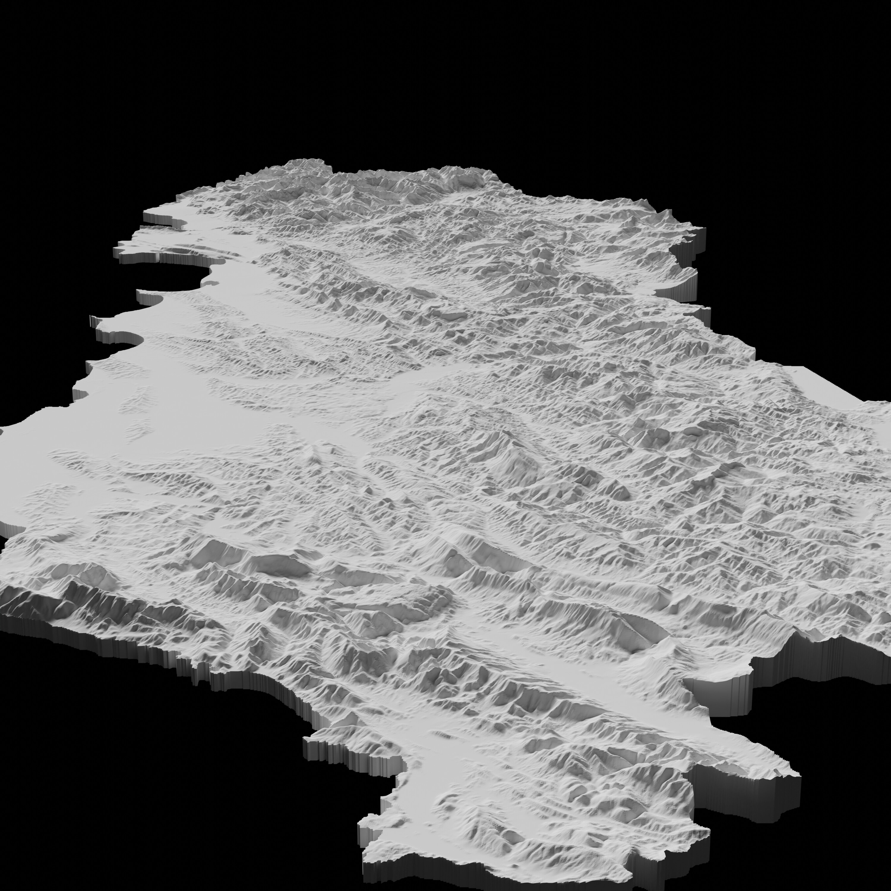 3D Country Map of Albania Topographic Map - 3D Terrain by Codingry