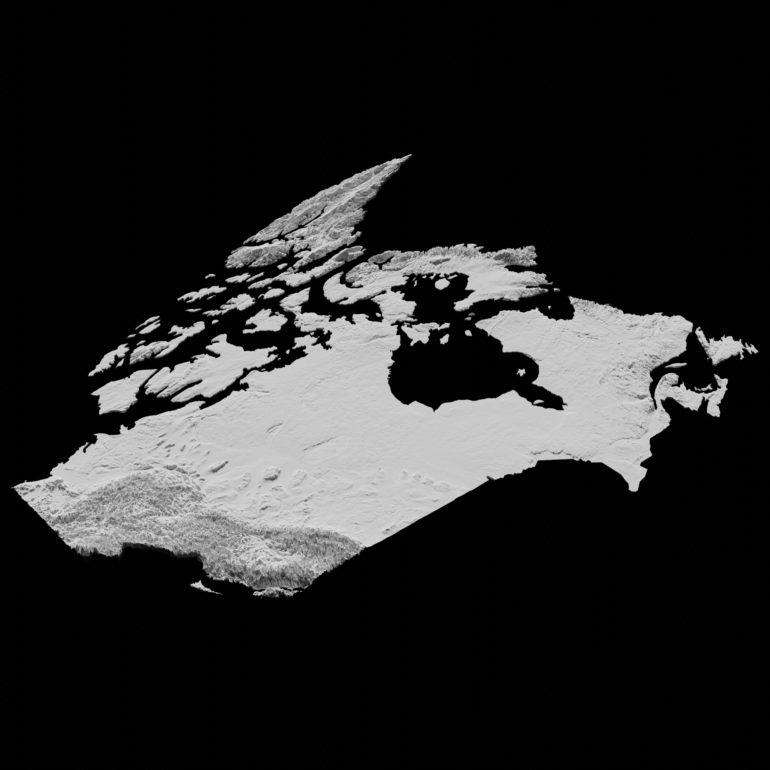 3D Country Map of Canada Topographic Map - 3D Terrain by Codingry
