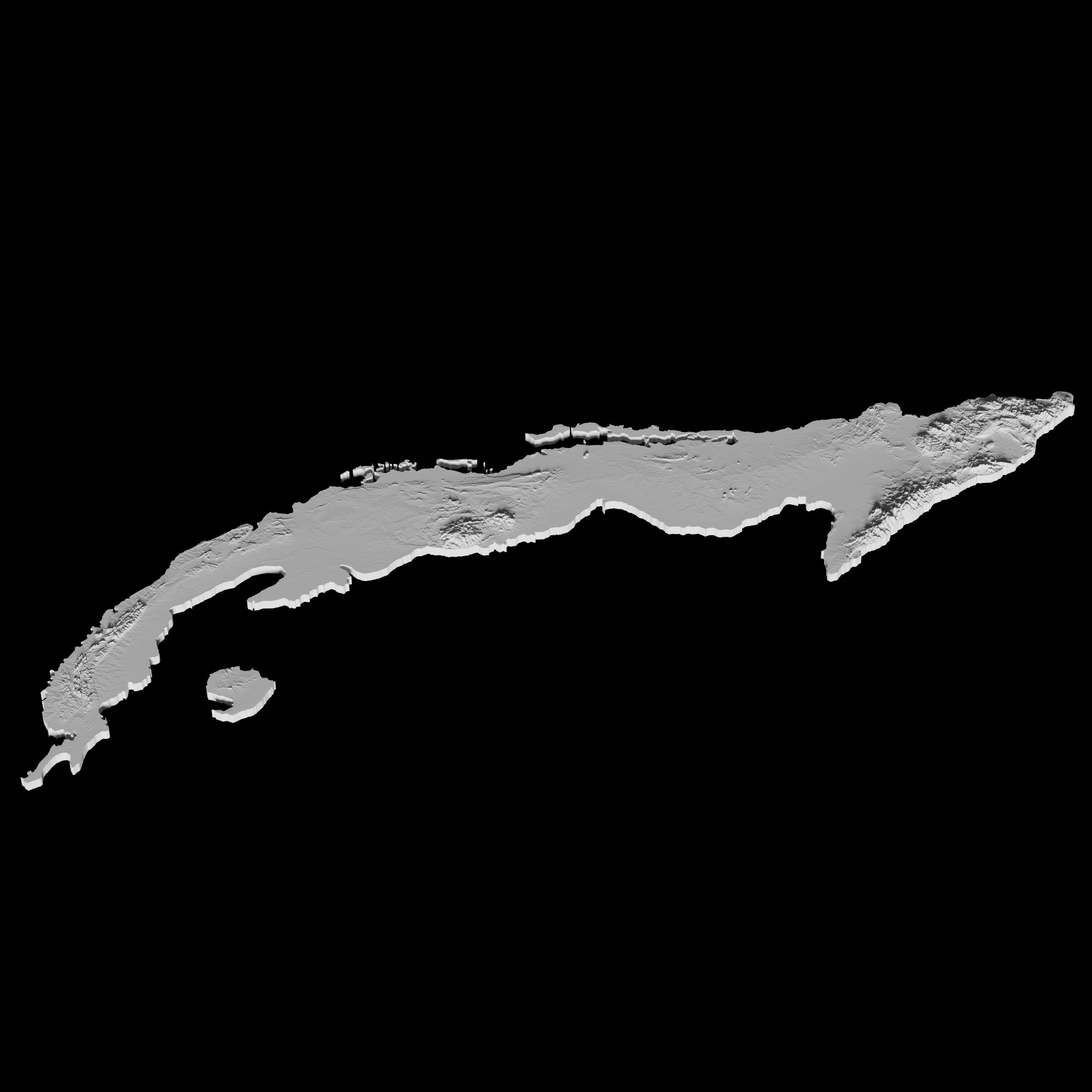 3D Country Map of Cuba Topographic Map - 3D Terrain by Codingry