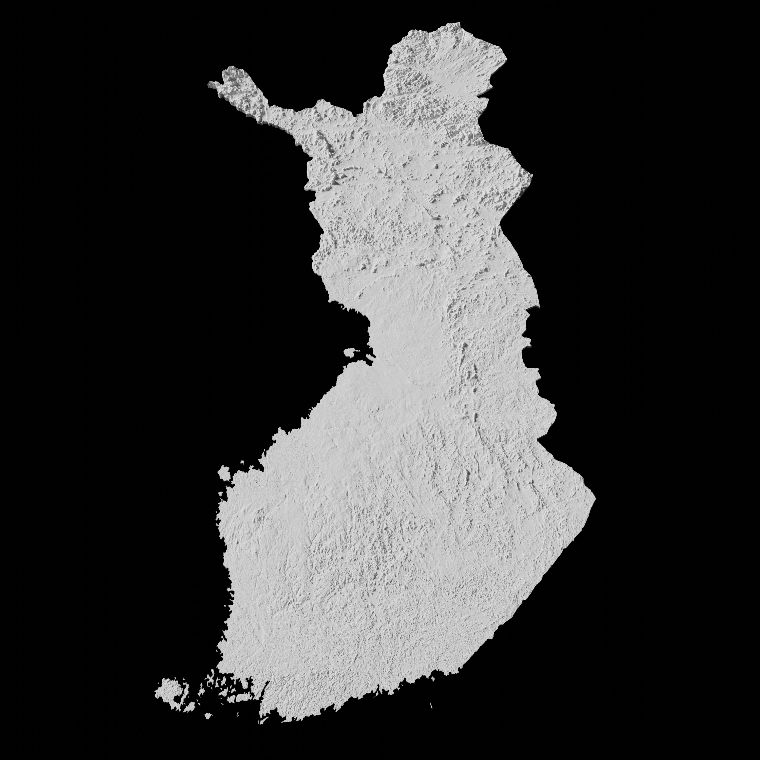 3D Country Map of Finland Topographic Map - 3D Terrain by Codingry