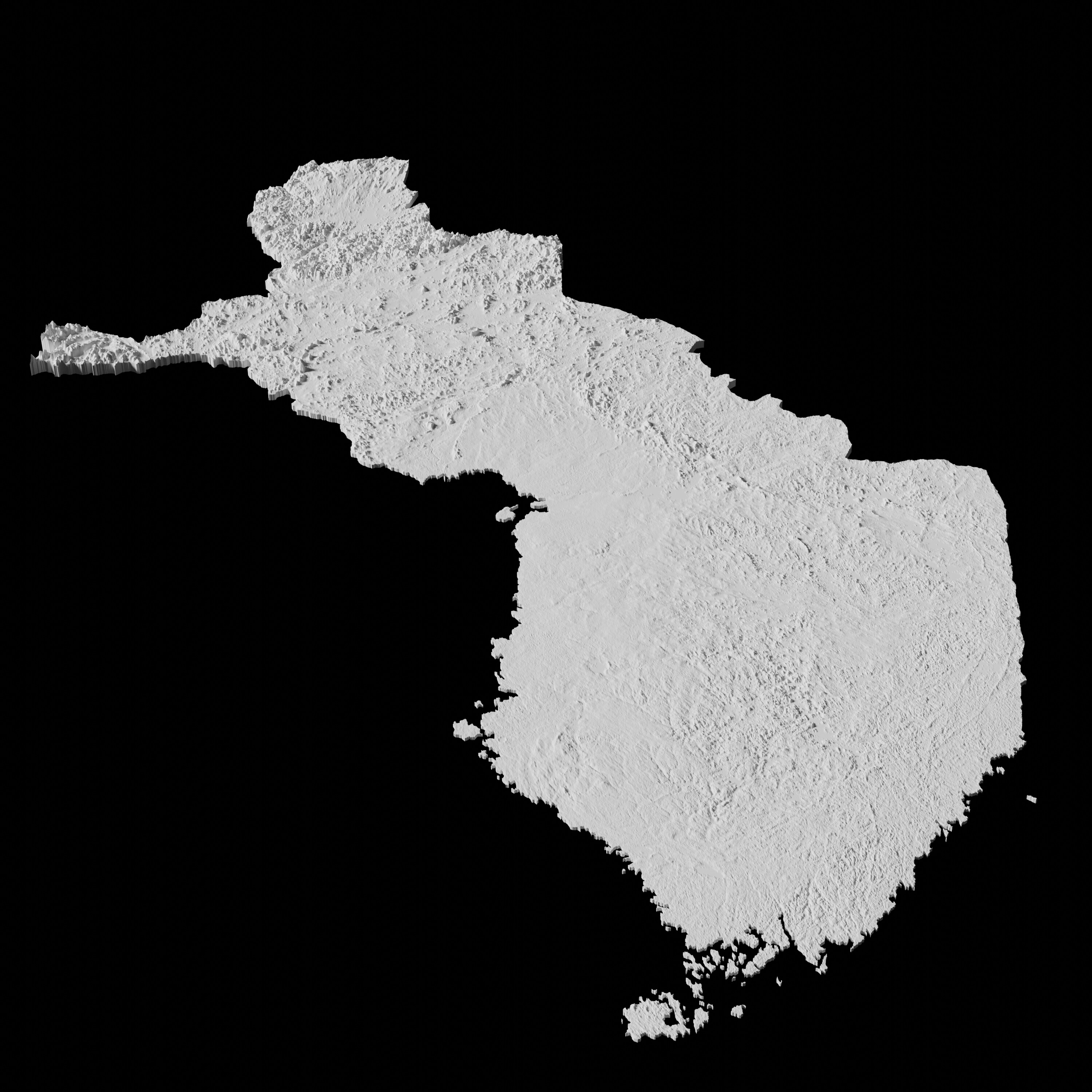 3D Country Map of Finland Topographic Map - 3D Terrain by Codingry