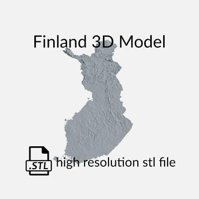 3D Country Map of Finland Topographic Map - 3D Terrain by Codingry