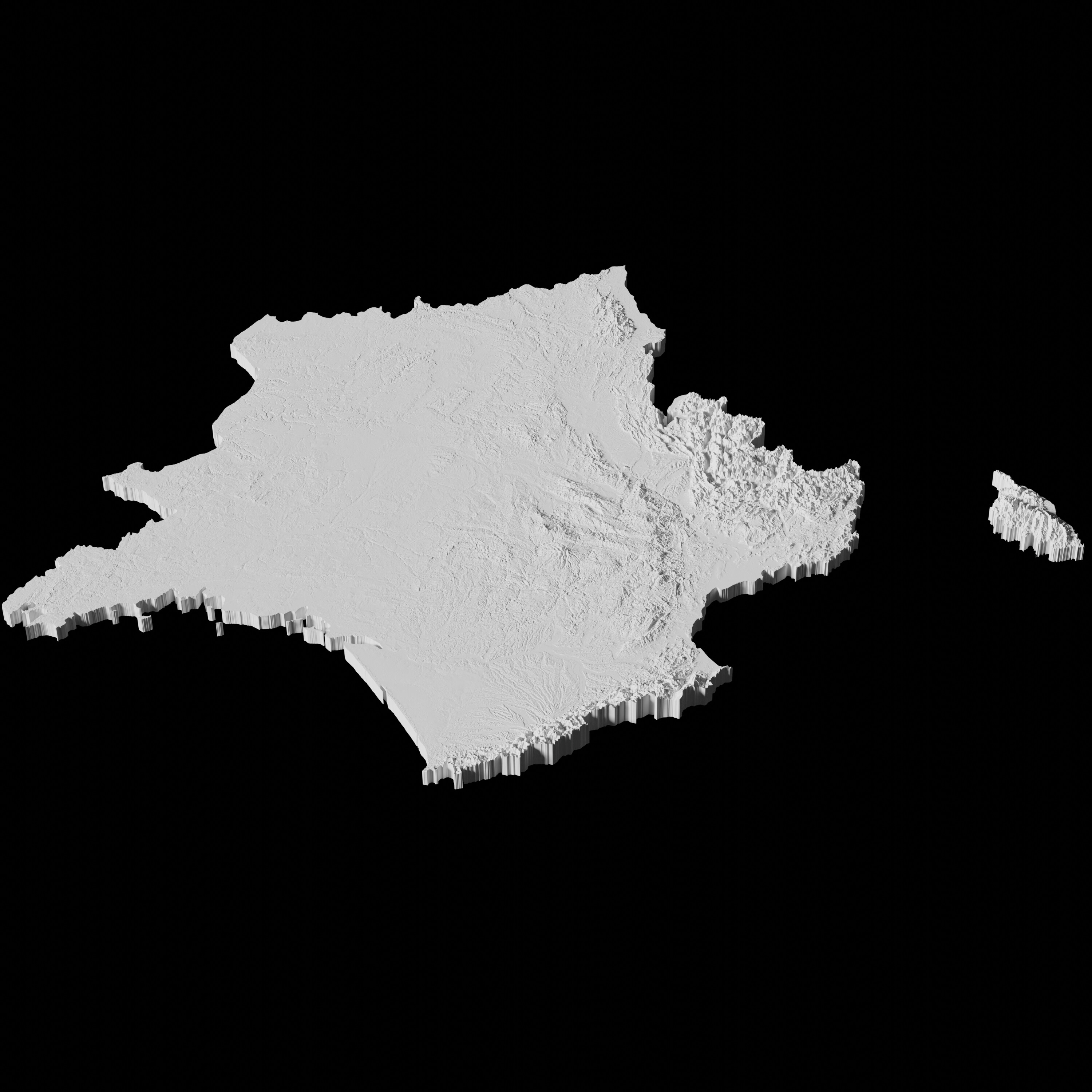 3D Country Map of France Topographic Map - 3D Terrain by Codingry