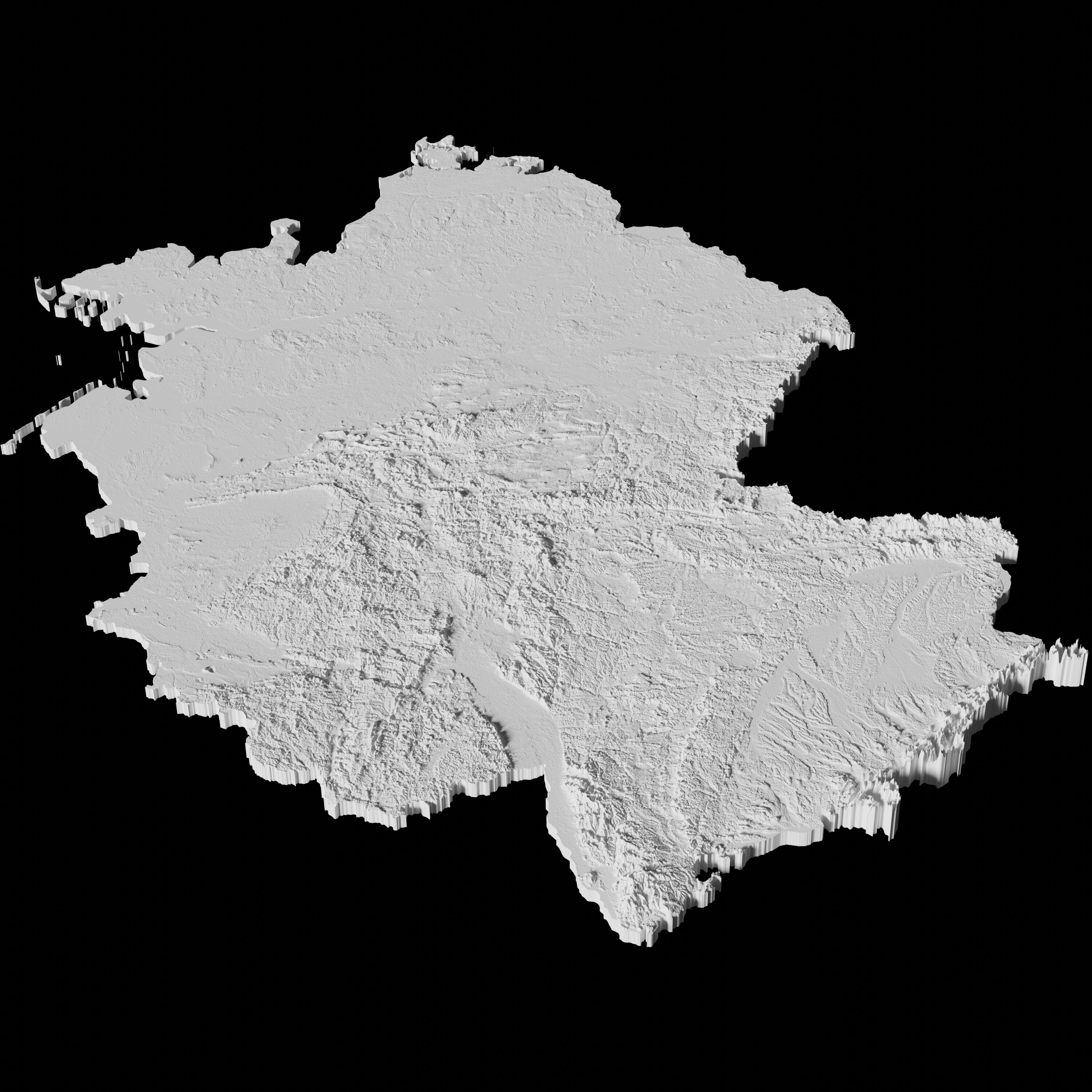3D Country Map of Germany Topographic Map - 3D Terrain by Codingry