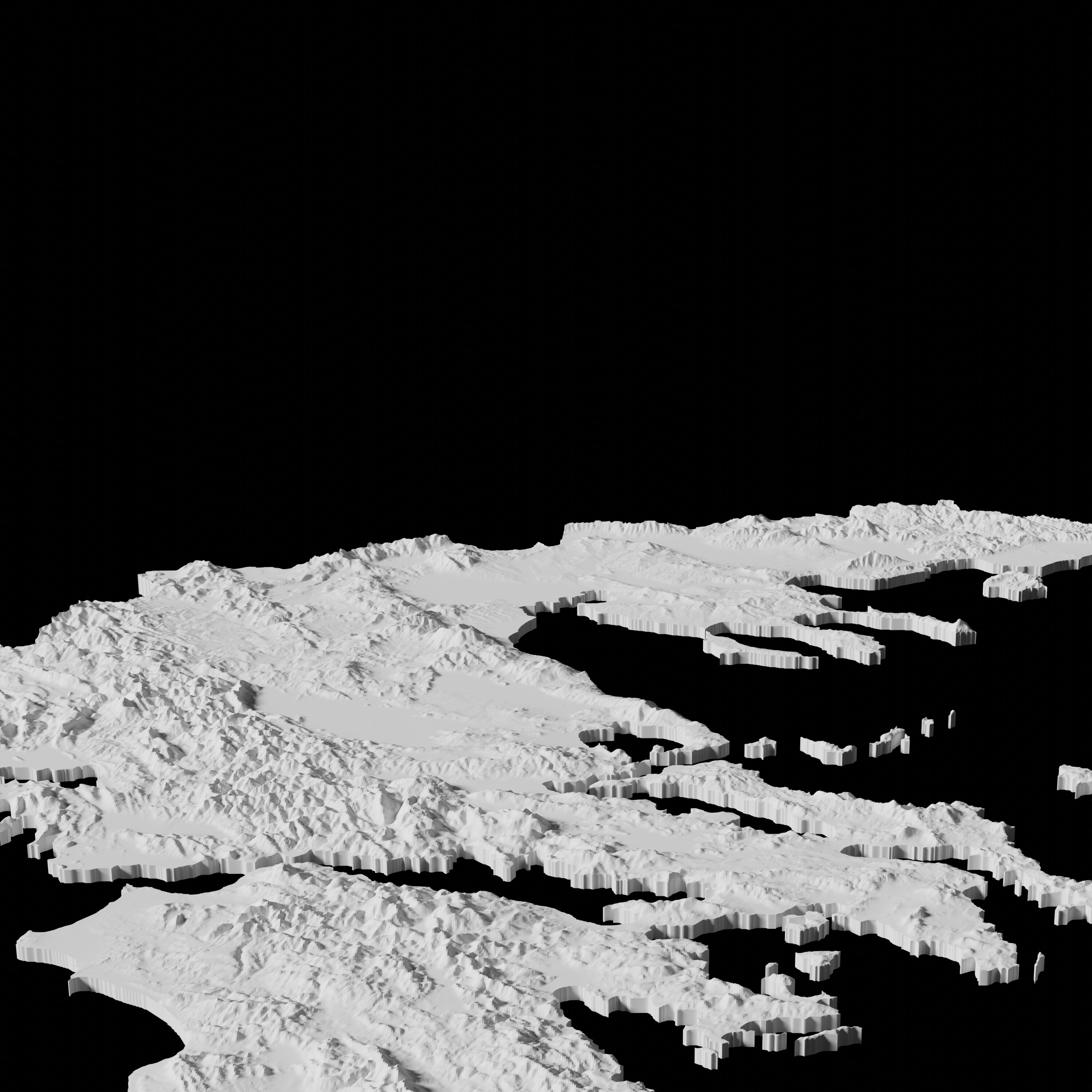 3D Country Map of Greece Topographic Map - 3D Terrain by Codingry