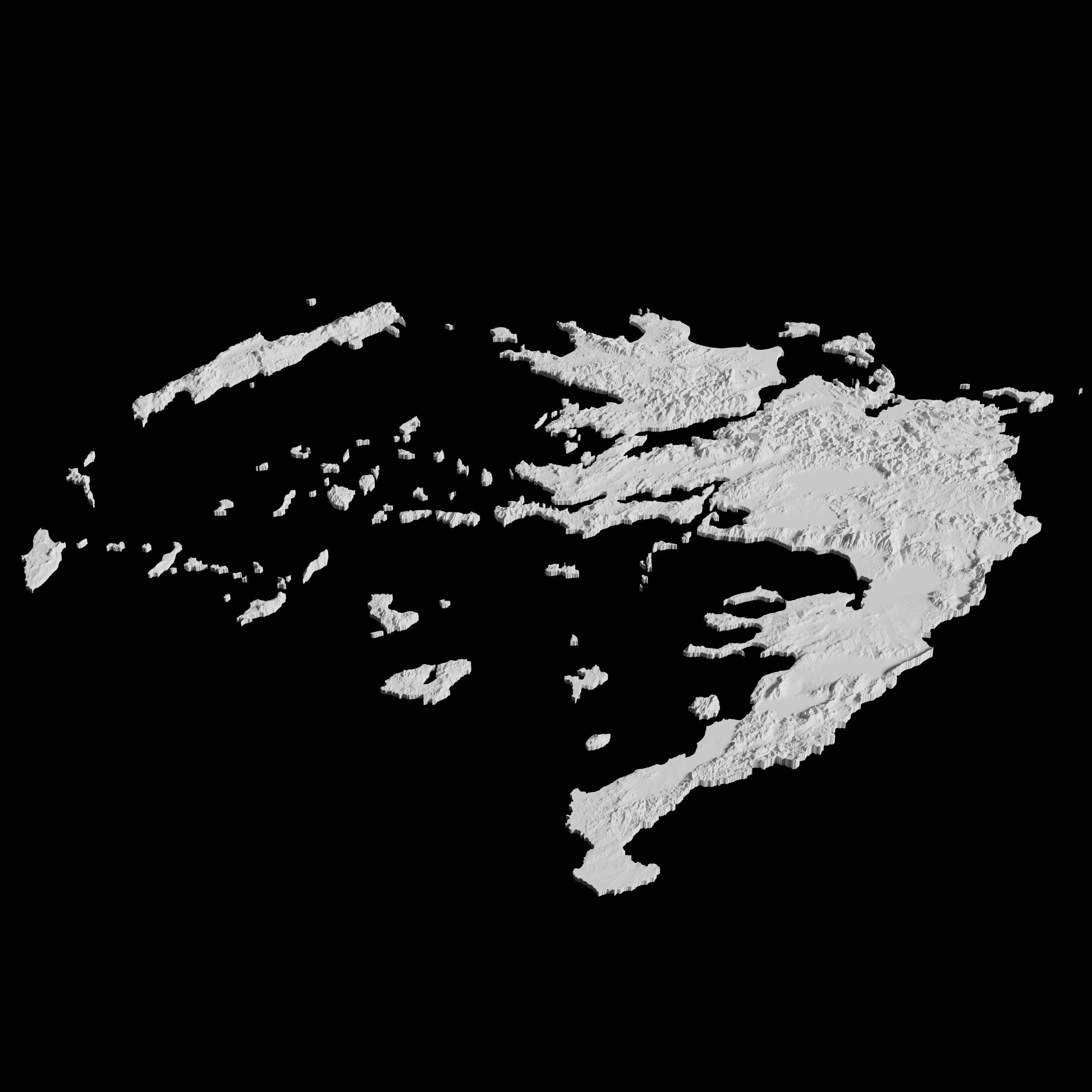 3D Country Map of Greece Topographic Map - 3D Terrain by Codingry