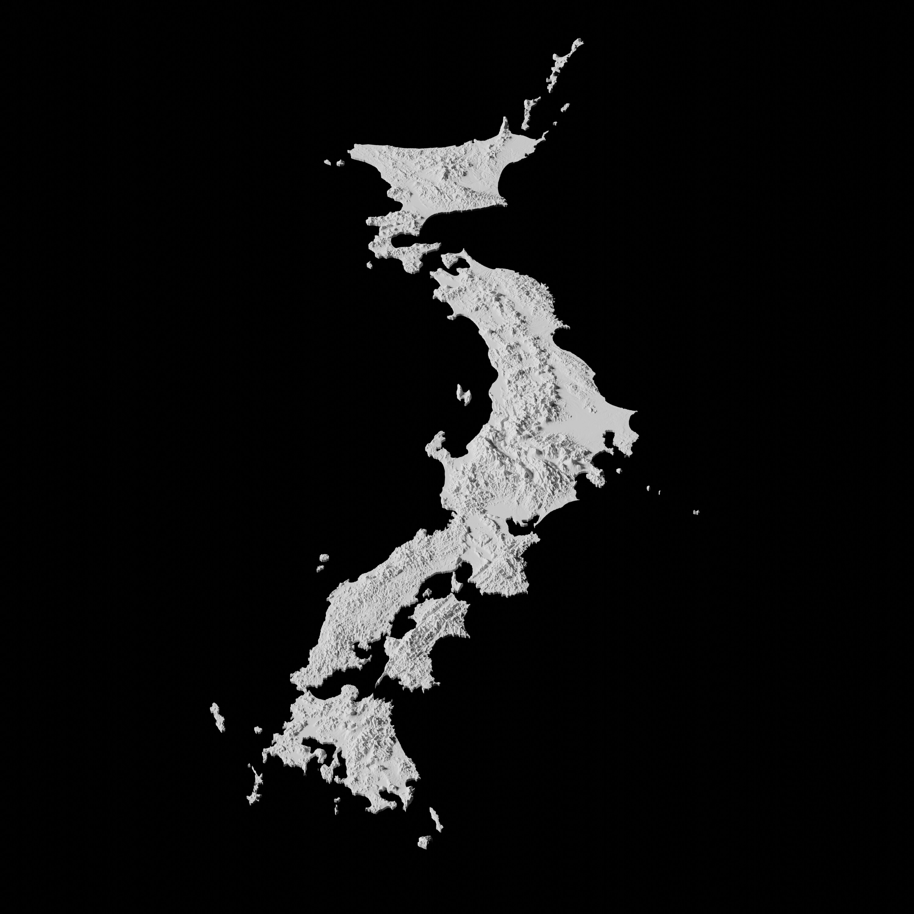 3D Country Map of Japan Topographic Map - 3D Terrain by Codingry