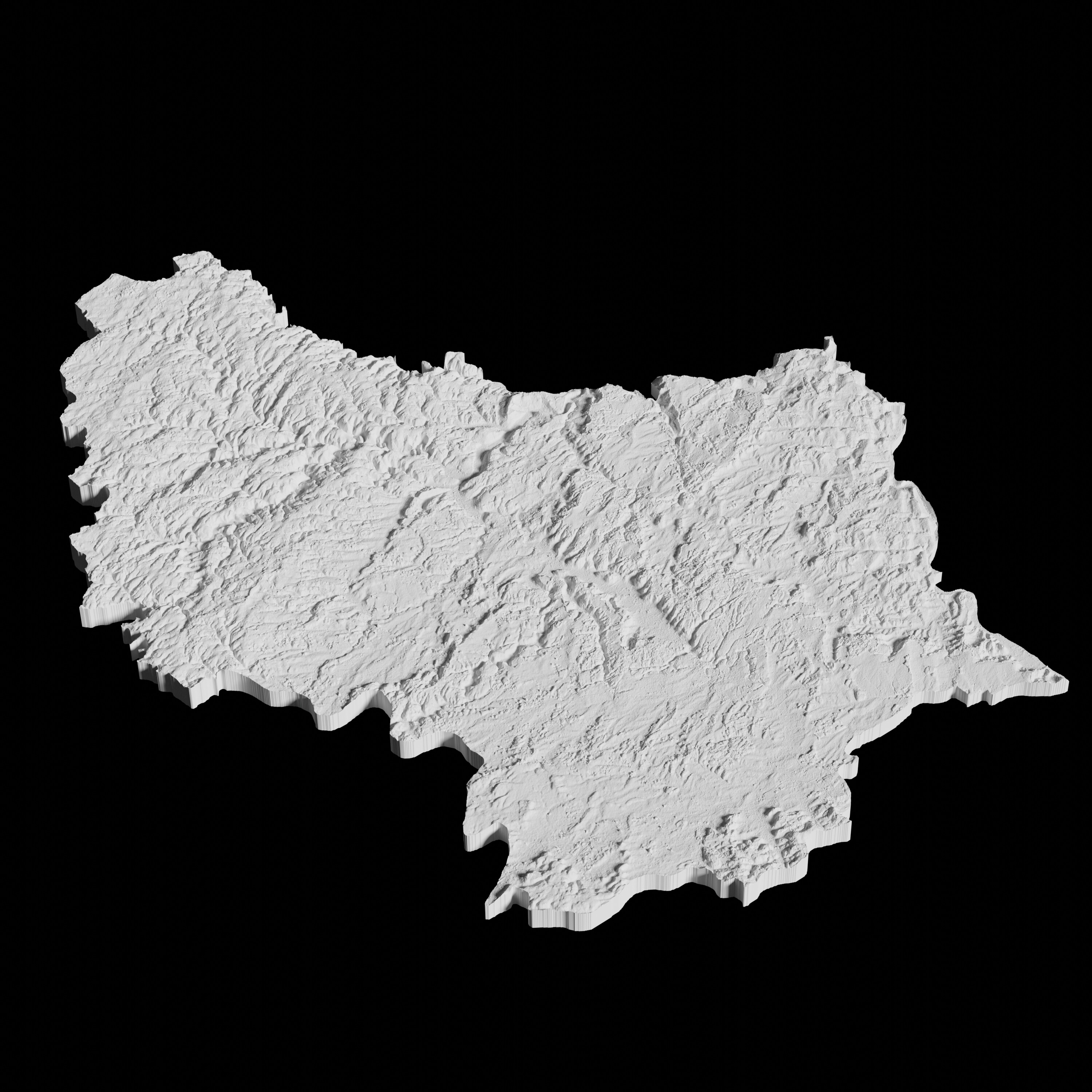 3D Country Map of Luxembourg Topographic Map - 3D Terrain by Codingry