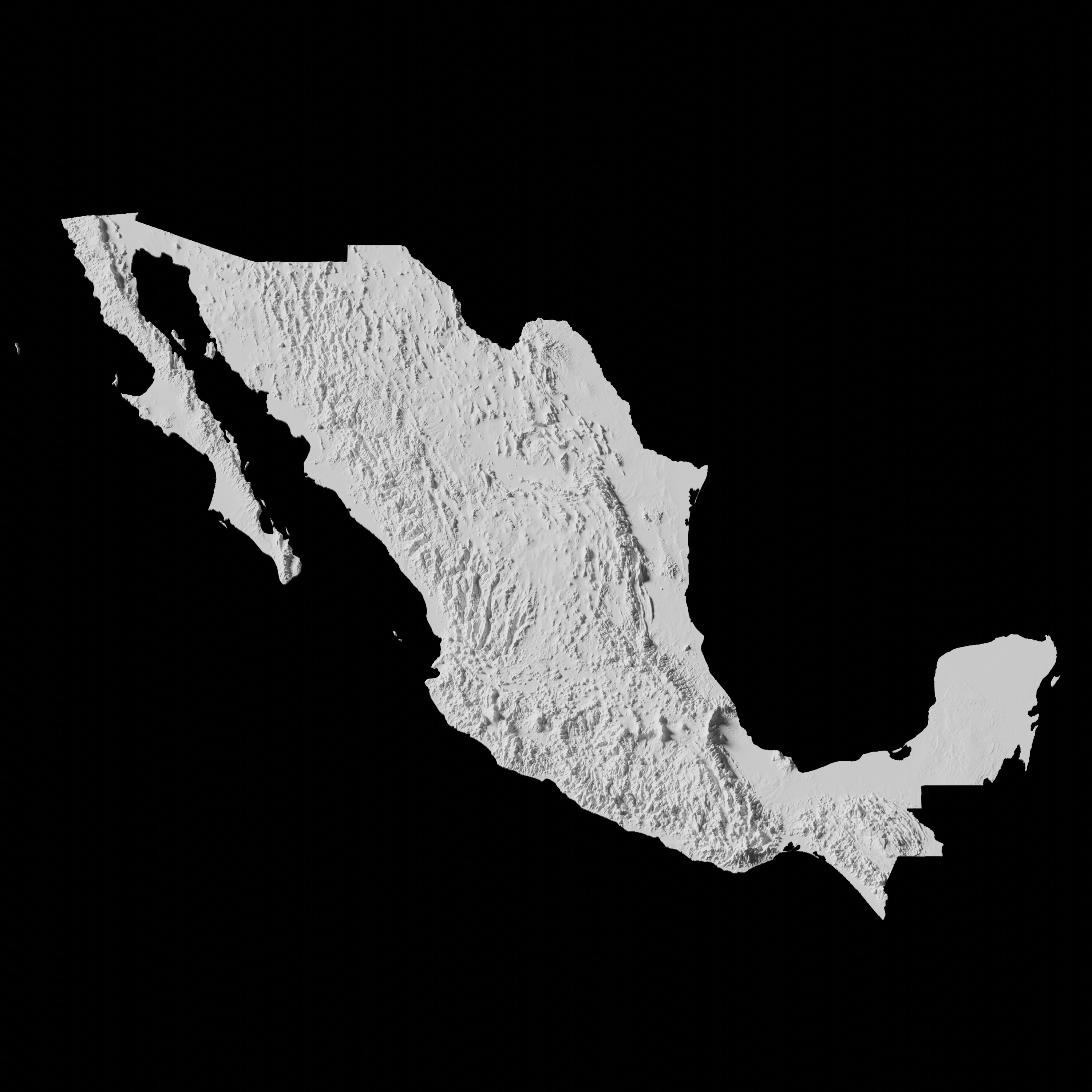 3D Country Map of Mexico Topographic Map - 3D Terrain by Codingry