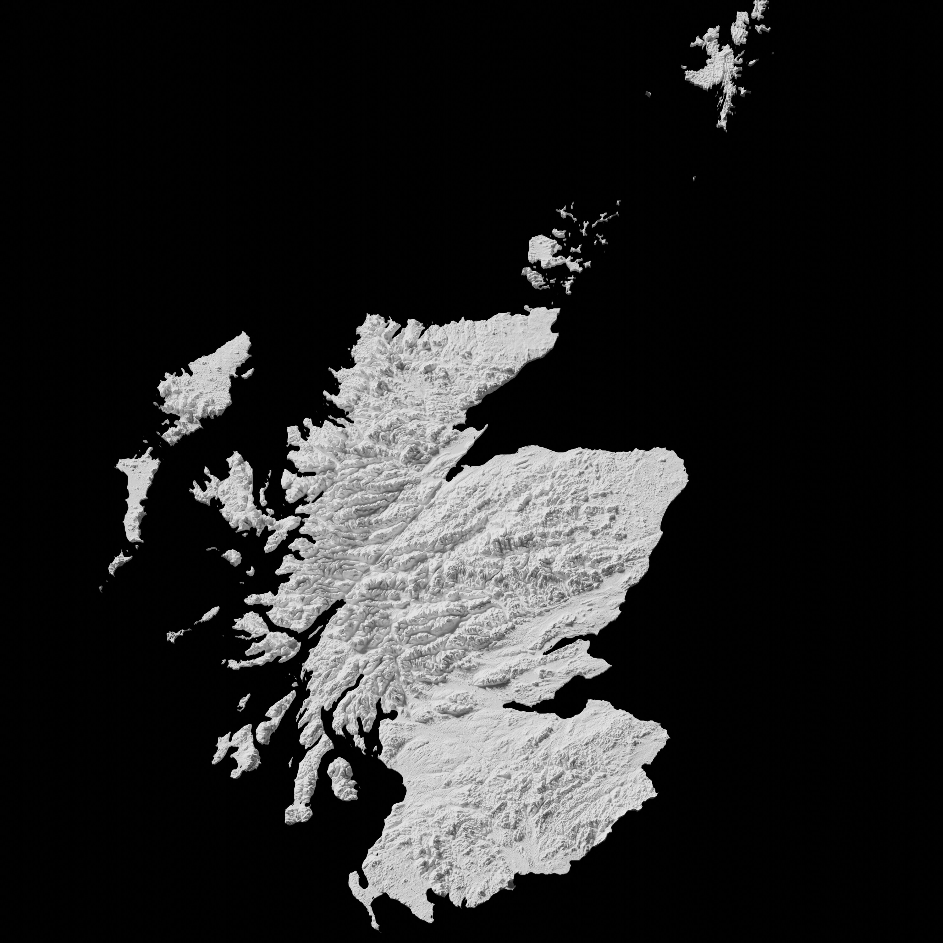3D Country Map of Scotland Topographic Map - 3D Terrain by Codingry