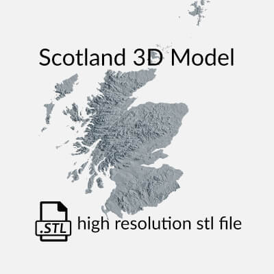 3D Country Map of Scotland Topographic Map - 3D Terrain by Codingry