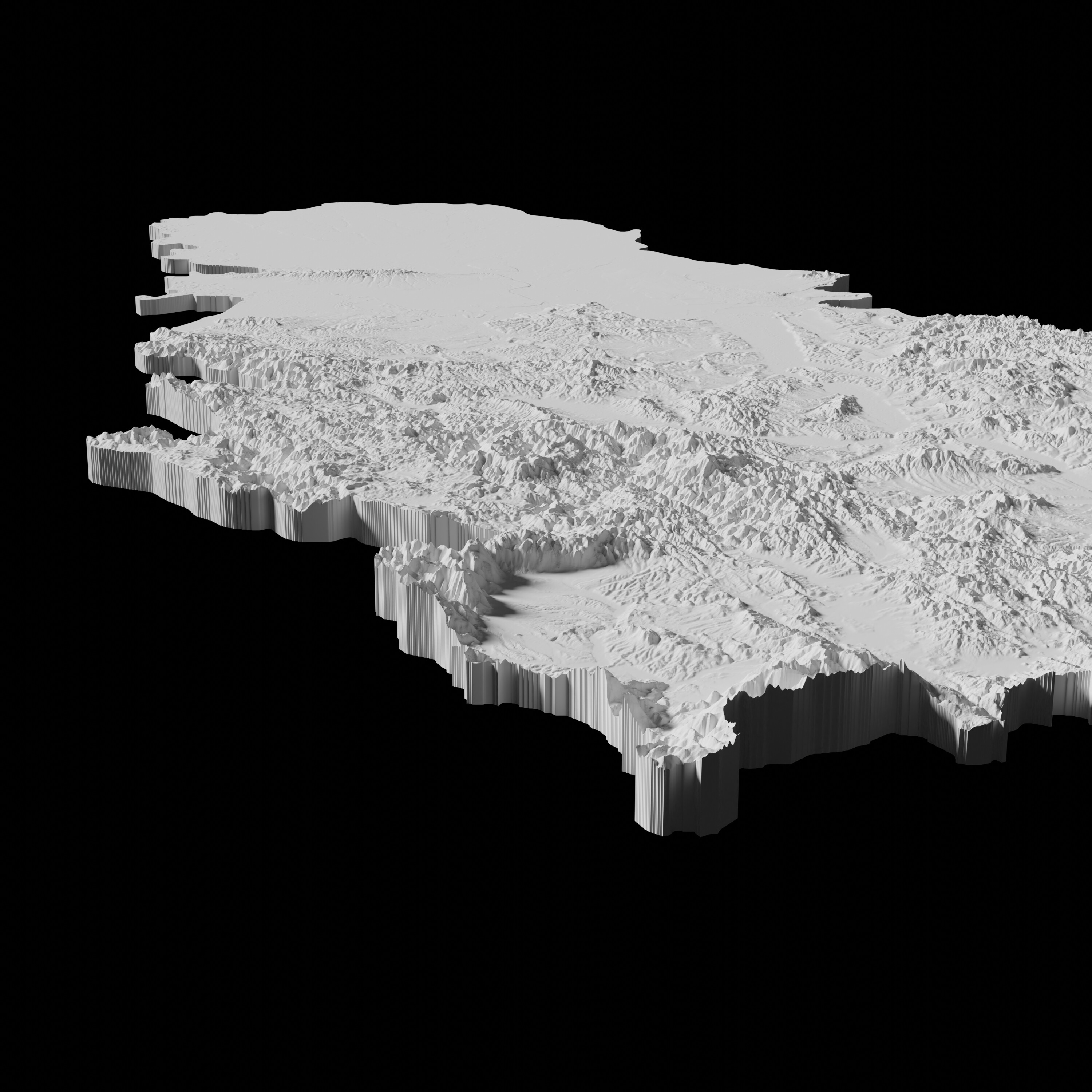 3D Country Map of Serbia Topographic Map - 3D Terrain by Codingry