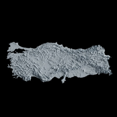 3D Country Map of Turkey Topographic Map - 3D Türkiye by Codingry