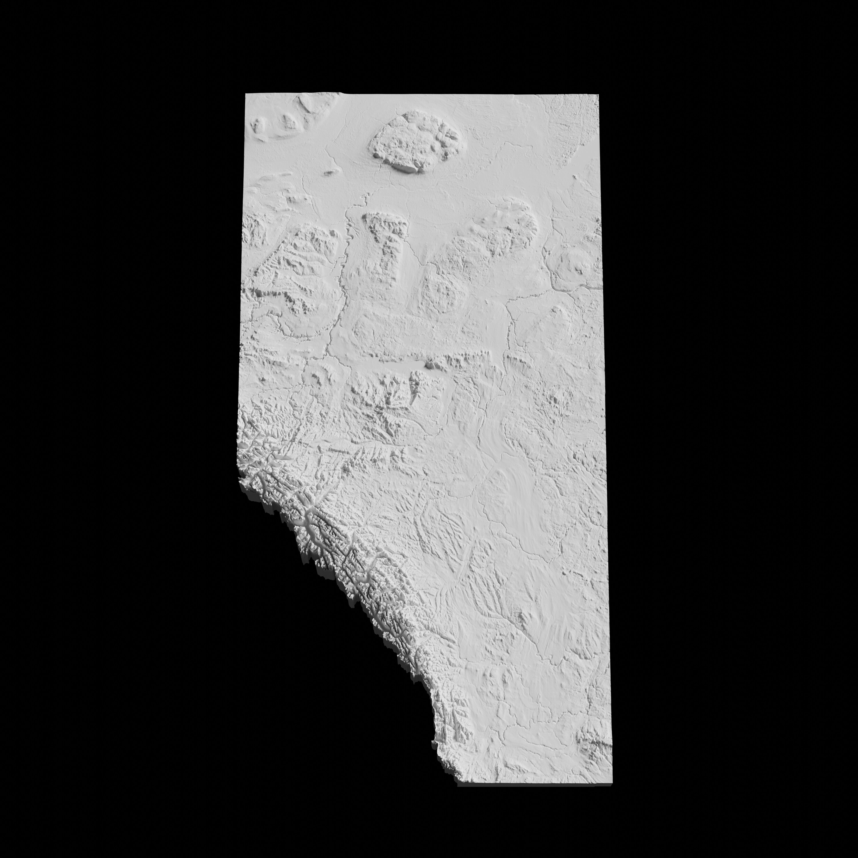 3D Map of Alberta Topographic Map - 3D Terrain Canada by Codingry