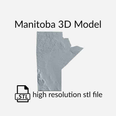 3D Map of Manitoba Topographic Map - 3D Terrain Canada by Codingry