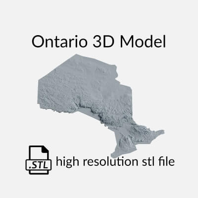 3D Map of Ontario Topographic Map - 3D Terrain Canada by Codingry
