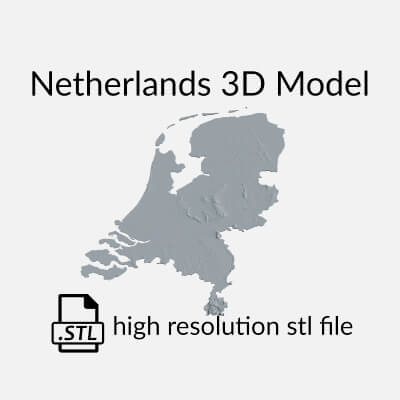 3D Map of The Netherlands Topographic Map - 3D Terrain by Codingry