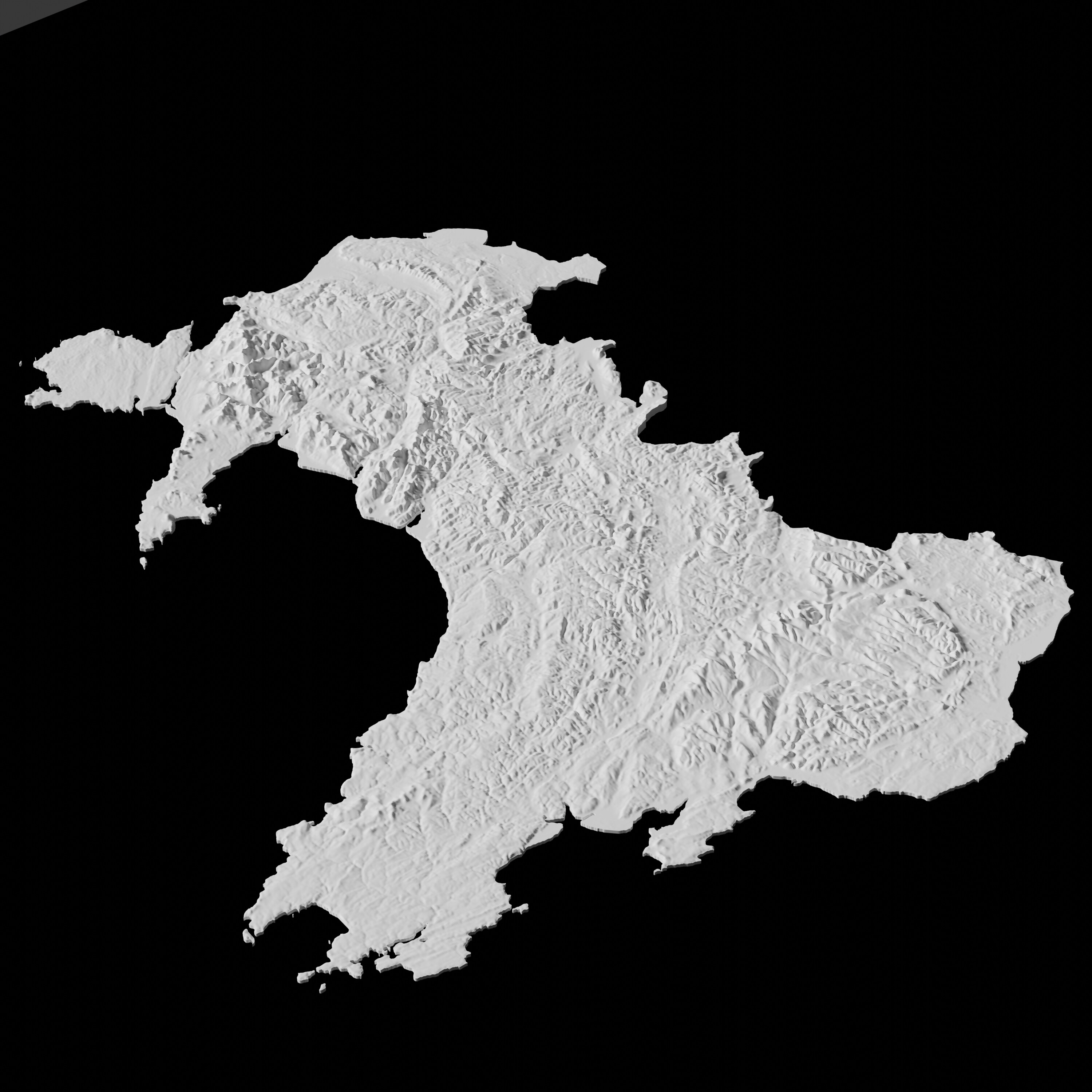 3D Map of Wales Topographic Map - 3D Terrain by Codingry
