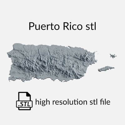 USA Puerto Rico Topographic Map - 3D Terrain by Codingry