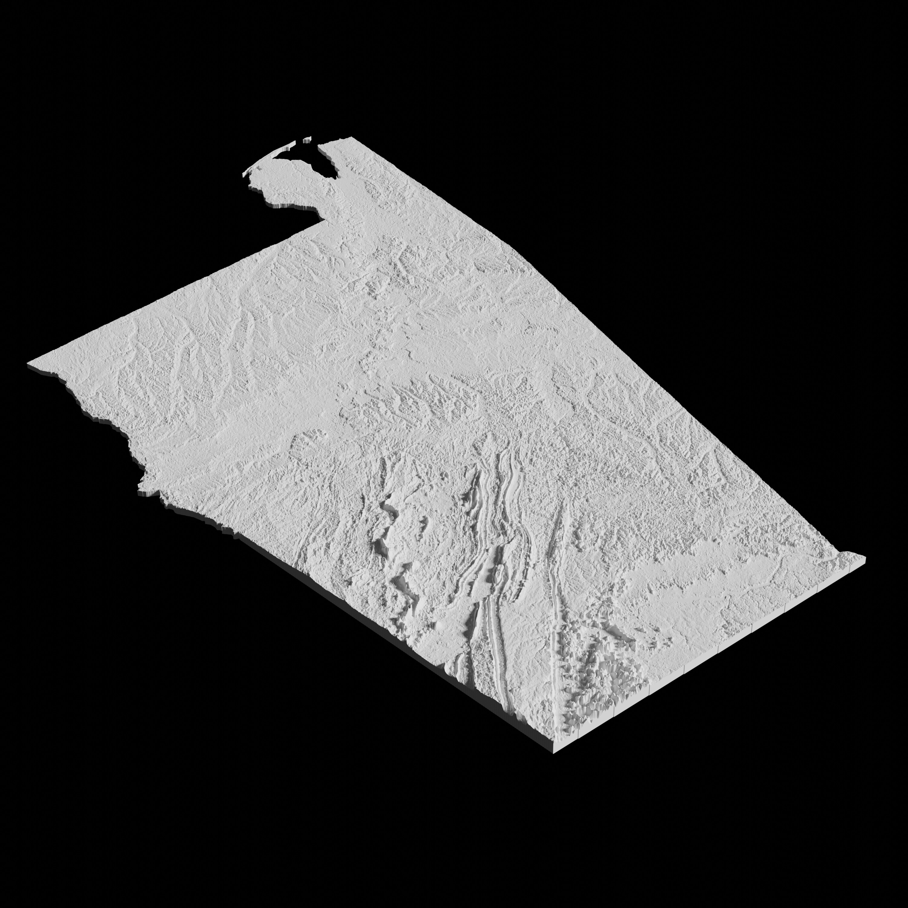 USA State of Alabama Topographic Map - 3D Terrain by Codingry