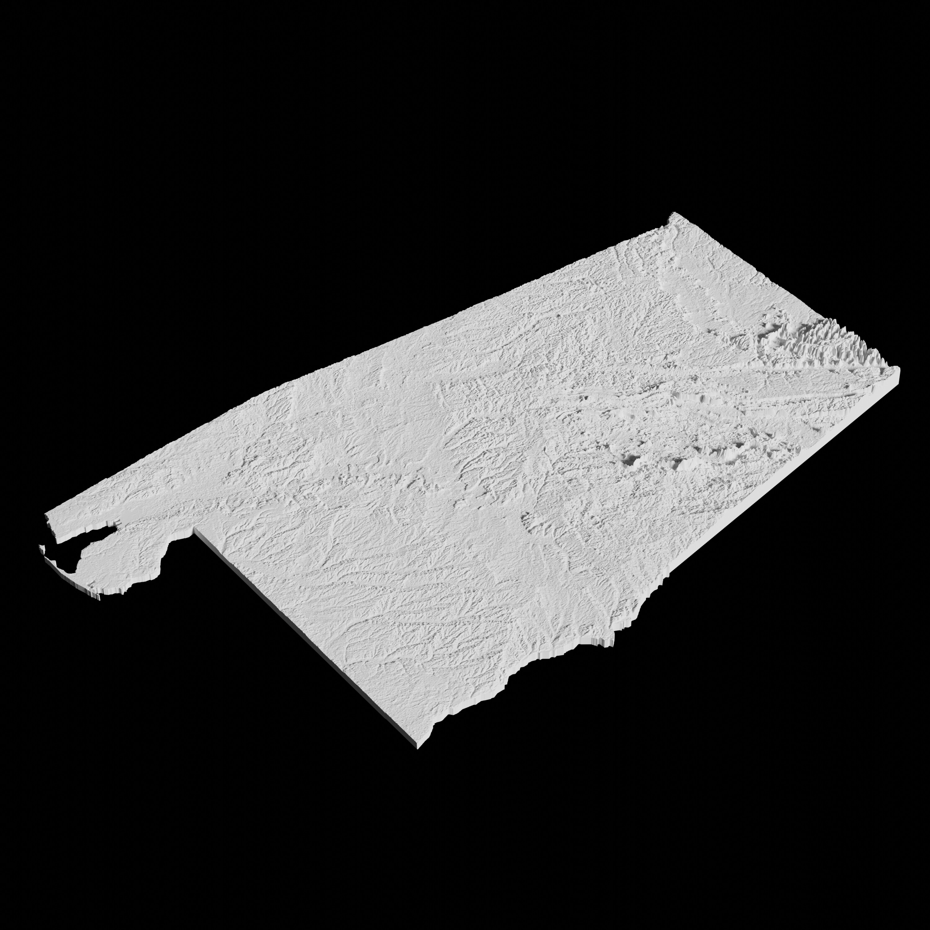 USA State of Alabama Topographic Map - 3D Terrain by Codingry