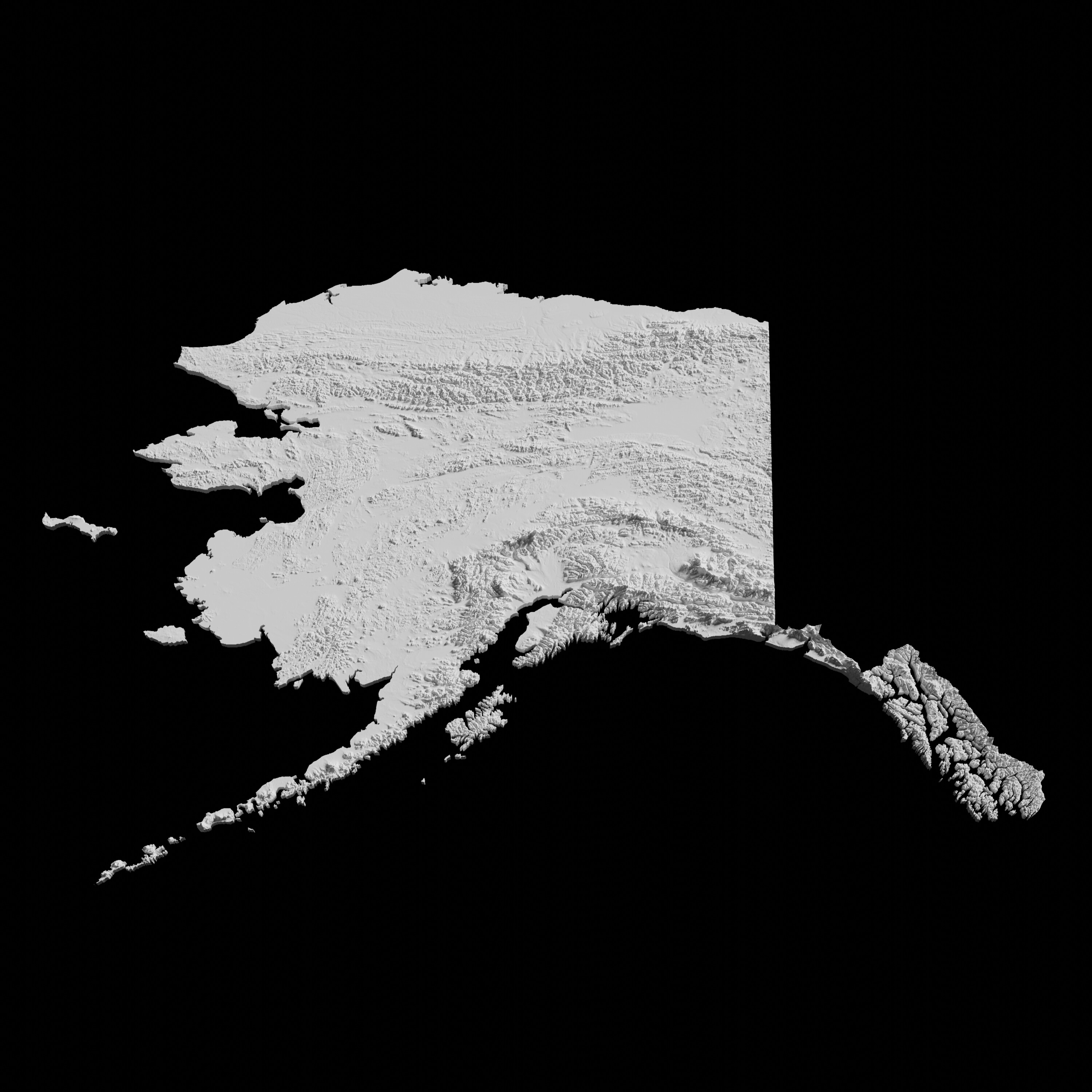 USA State of Alaska Topographic Map - 3D Terrain by Codingry