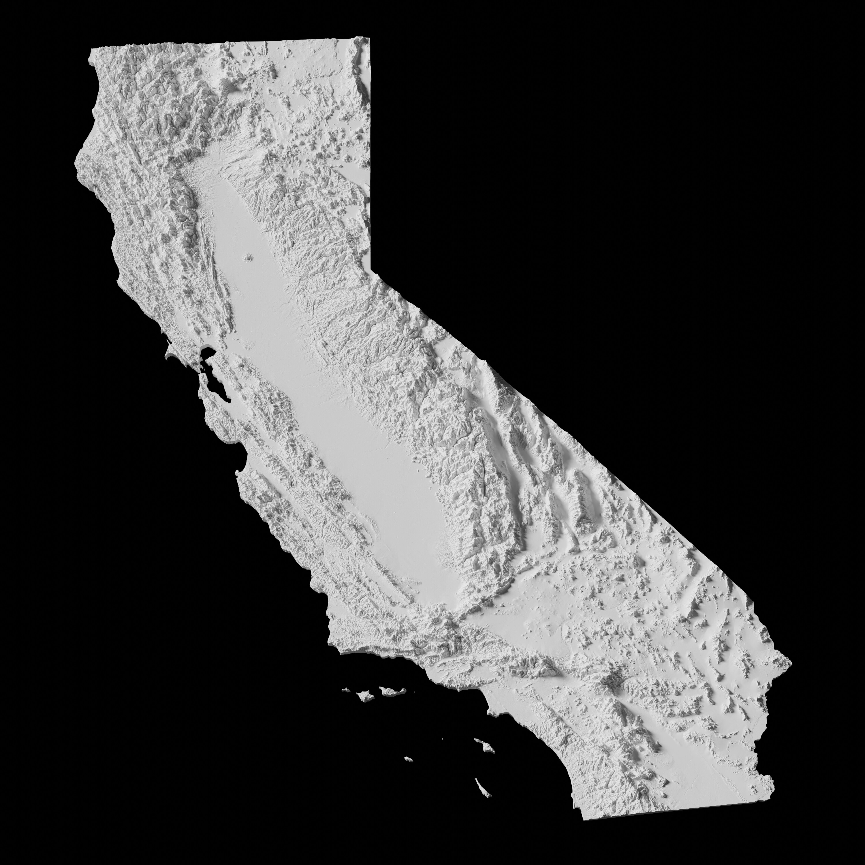 USA State of California Topographic Map - 3D Terrain by Codingry