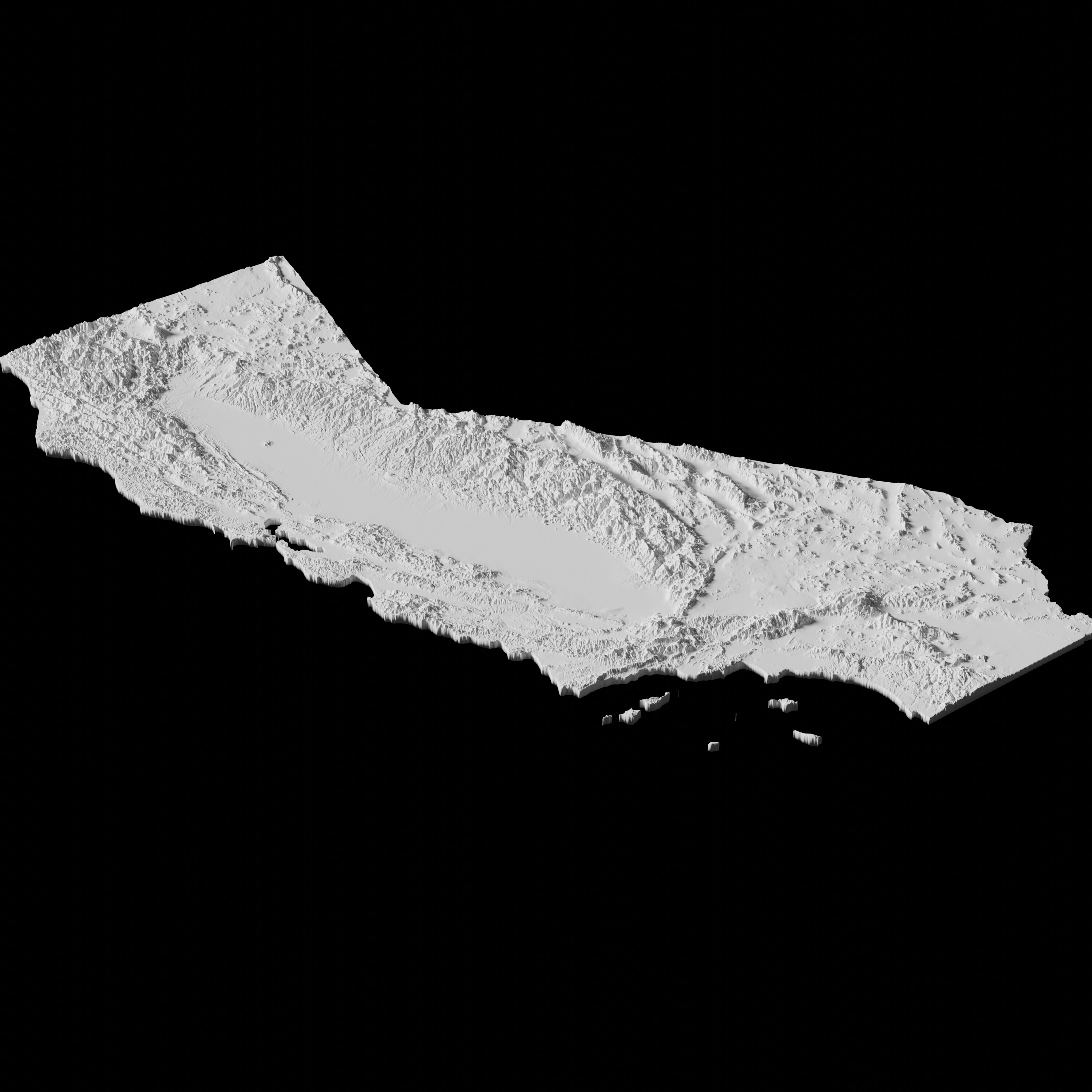 USA State of California Topographic Map - 3D Terrain by Codingry