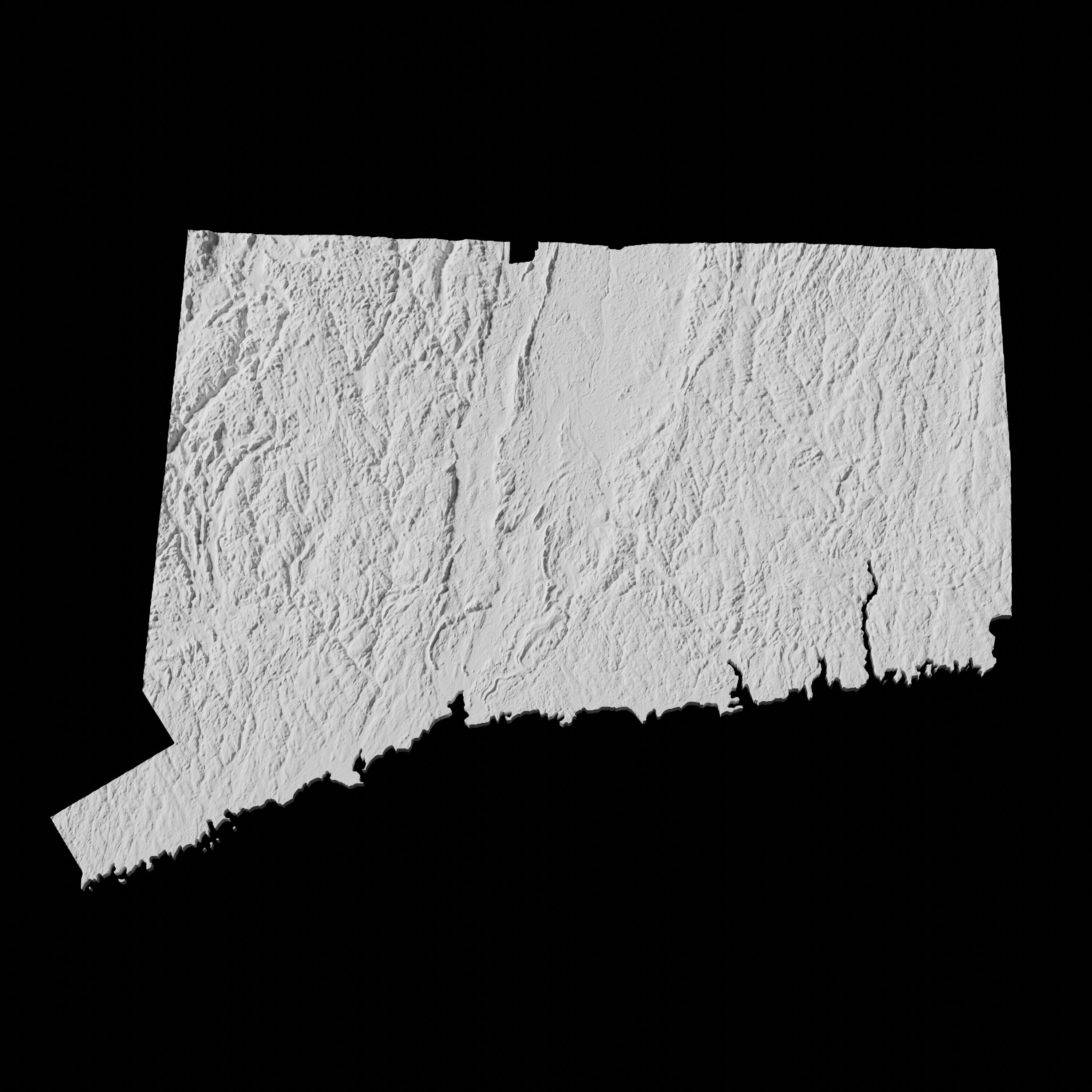 USA State of Connecticut Topographic Map - 3D Terrain by Codingry