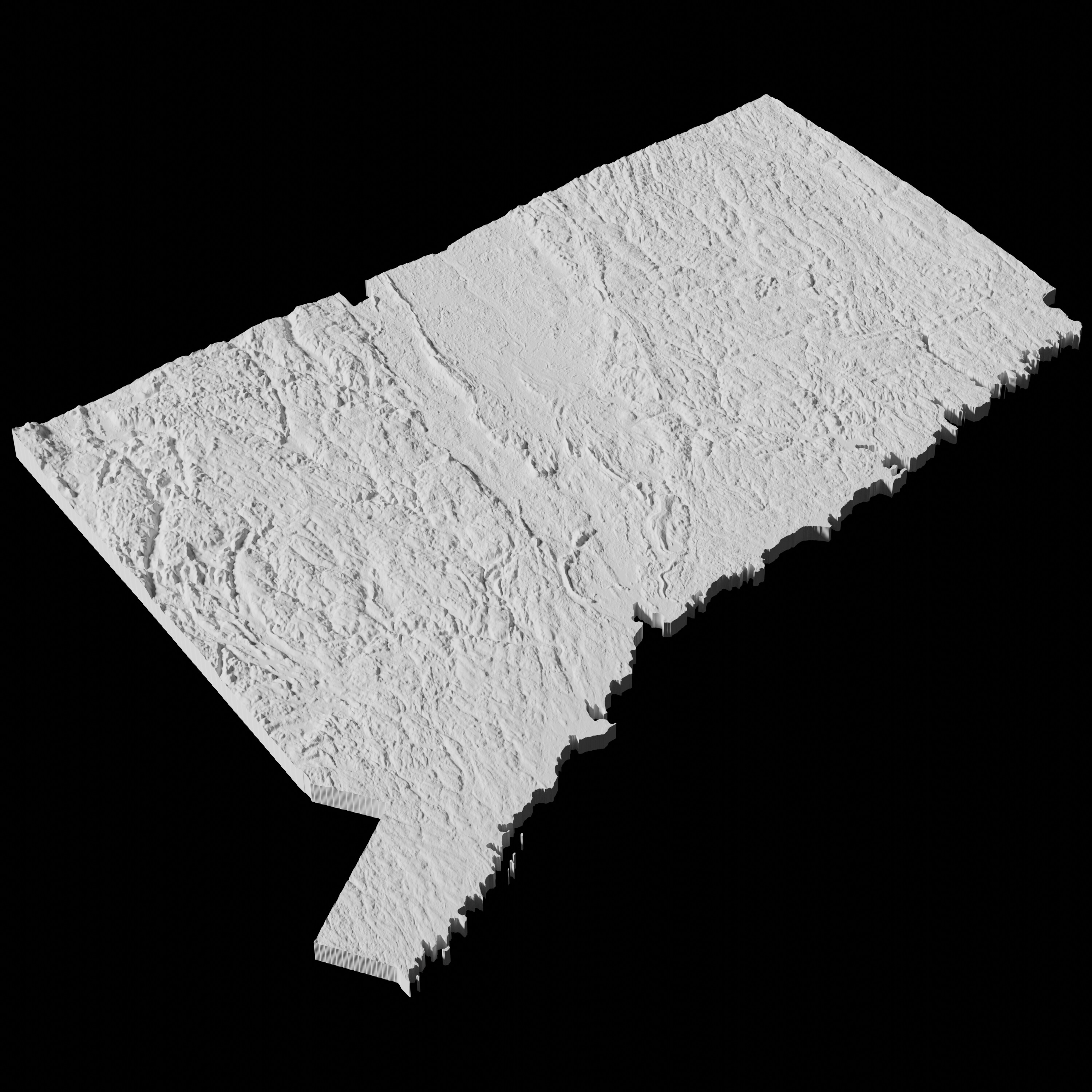 USA State of Connecticut Topographic Map - 3D Terrain by Codingry