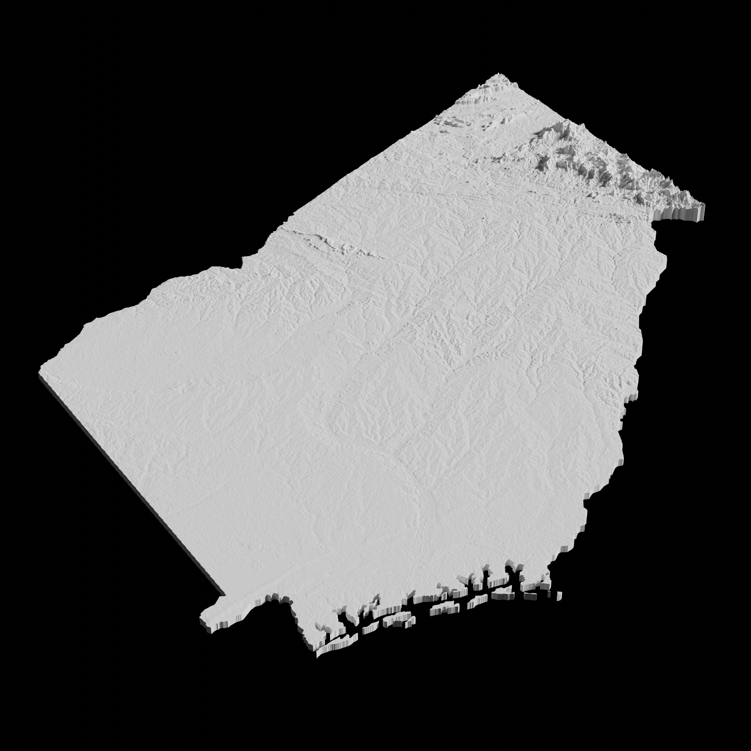 USA State of Georgia Topographic Map - 3D Terrain by Codingry
