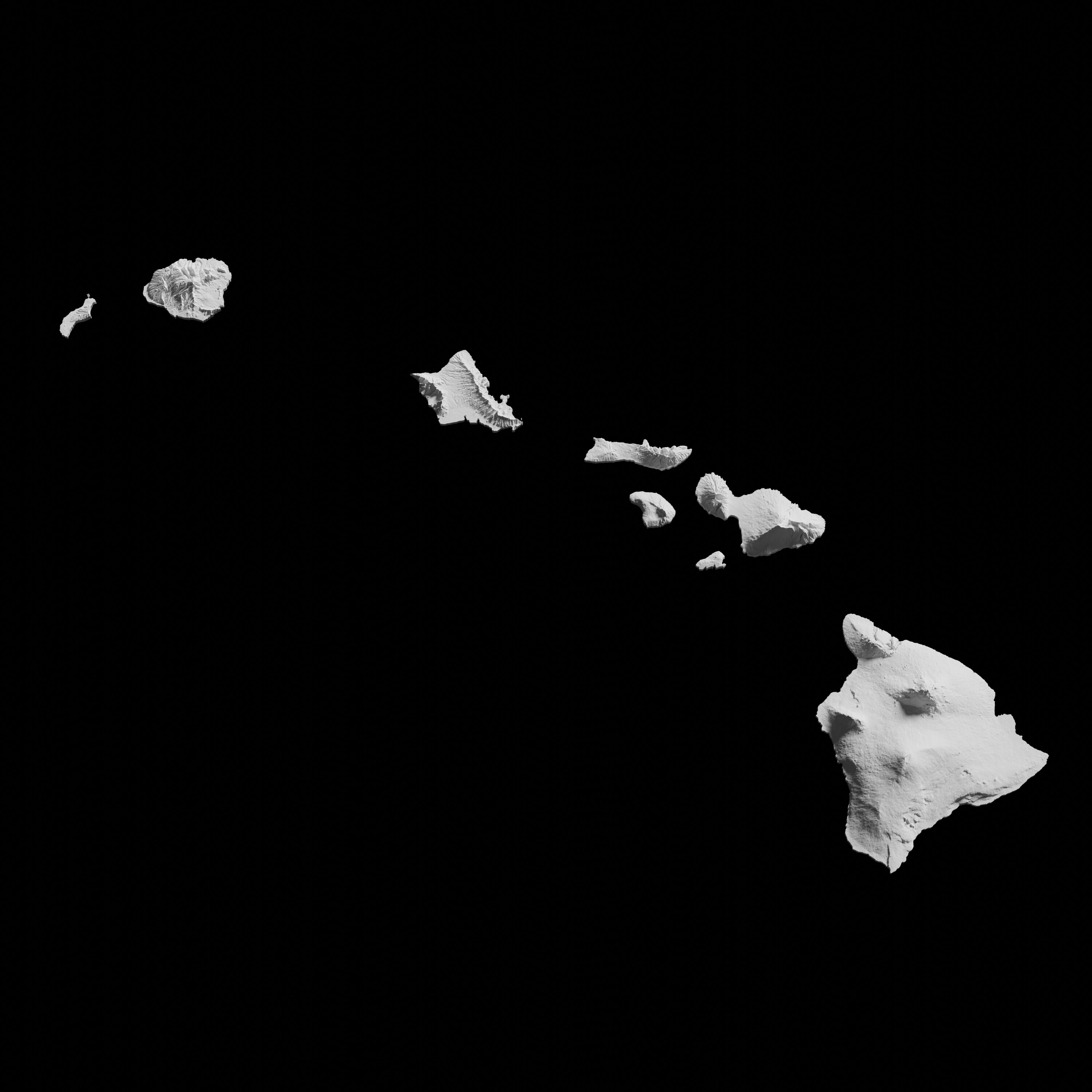 USA State of Hawaii Topographic Map - 3D Terrain by Codingry