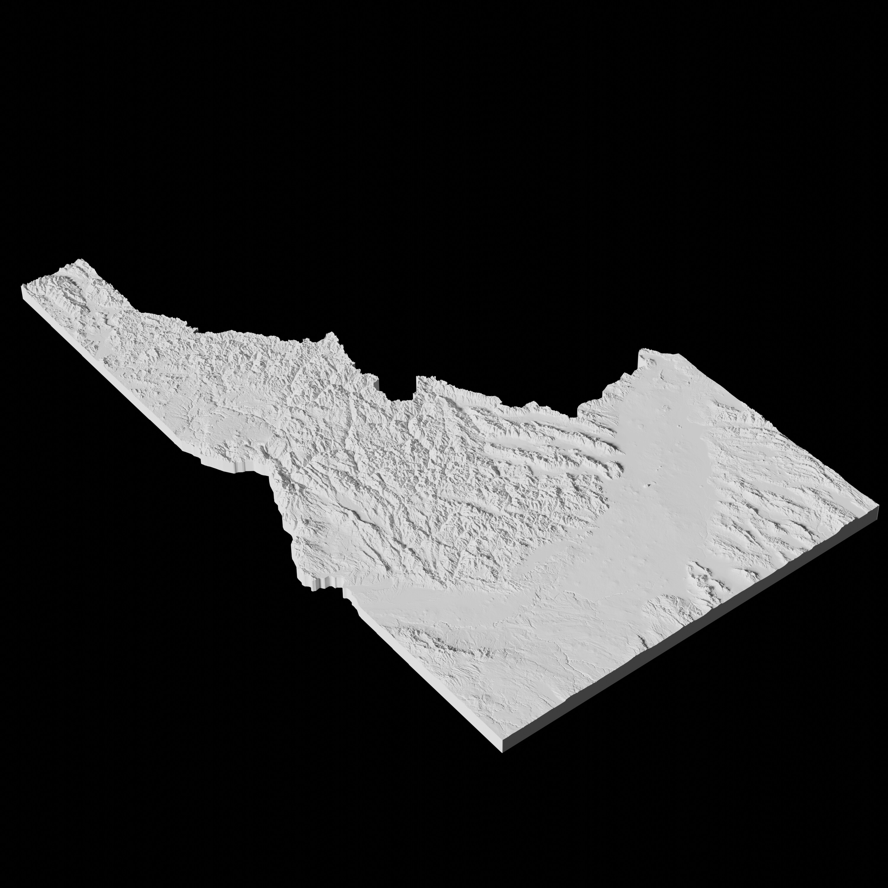 USA State of Idaho Topographic Map - 3D Terrain by Codingry