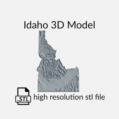 USA State of Idaho Topographic Map - 3D Terrain by Codingry