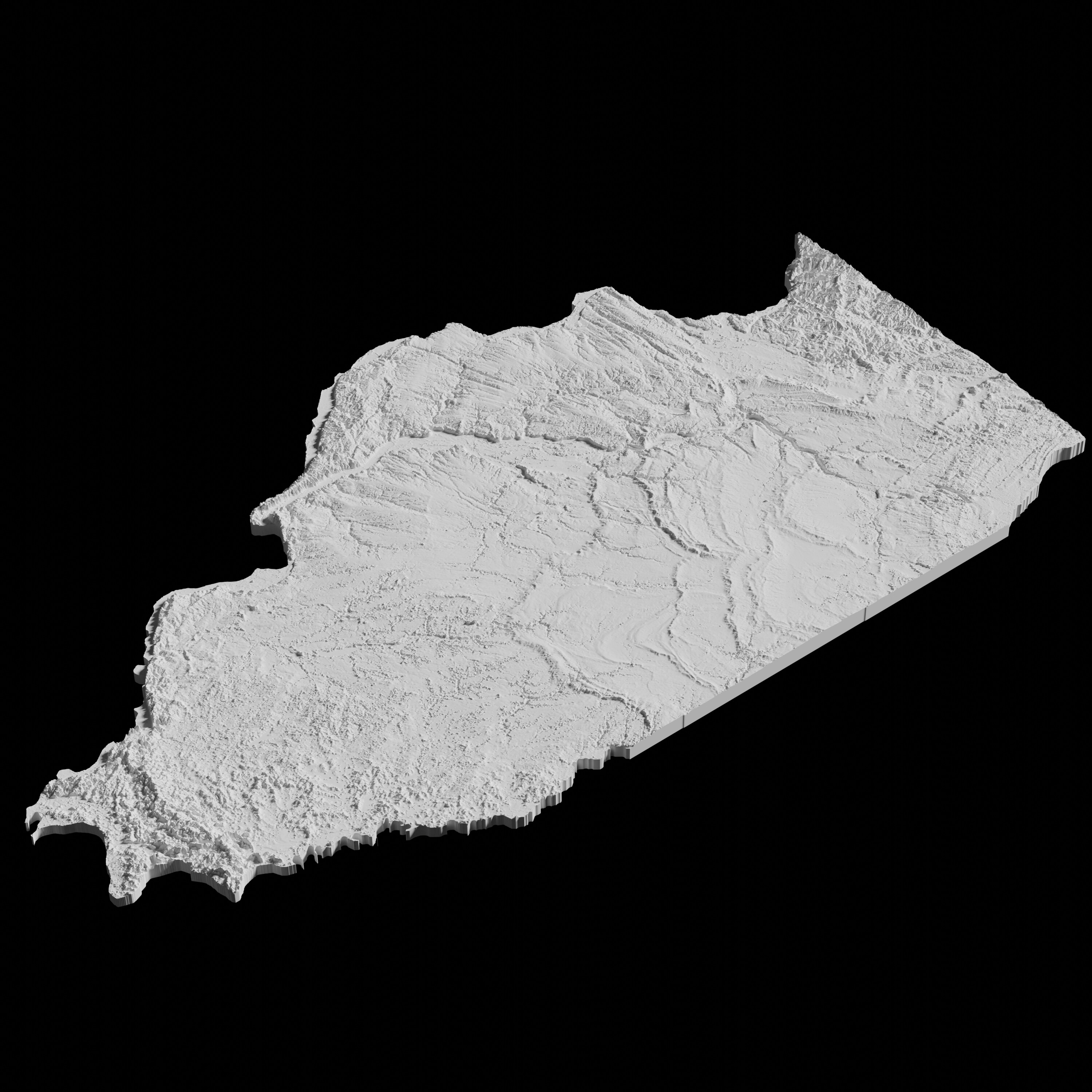 USA State of Illinois Topographic Map - 3D Terrain by Codingry